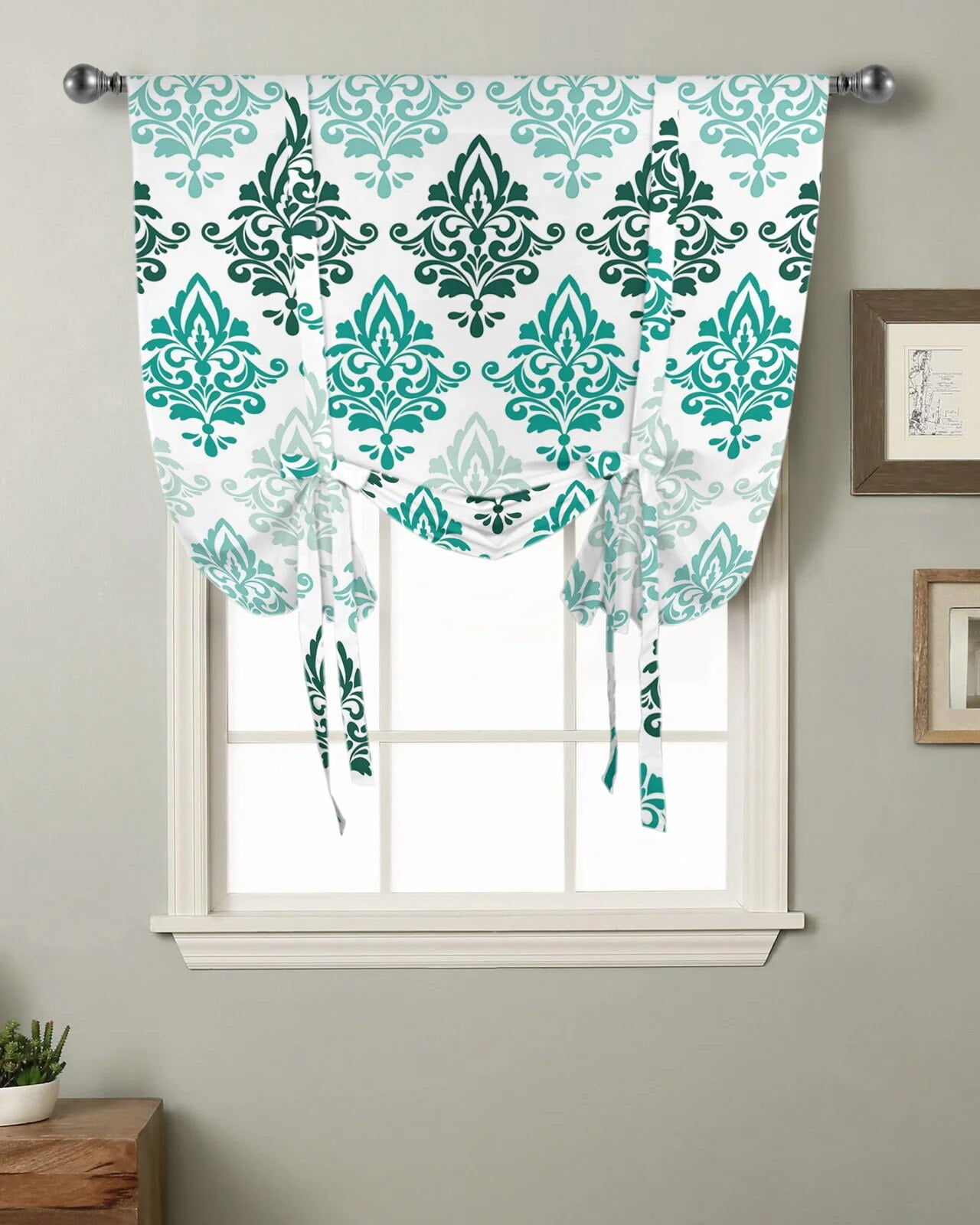 Tie Up Curtains Farm Sunflower Rooster Vintage Kitchen Short Window ...