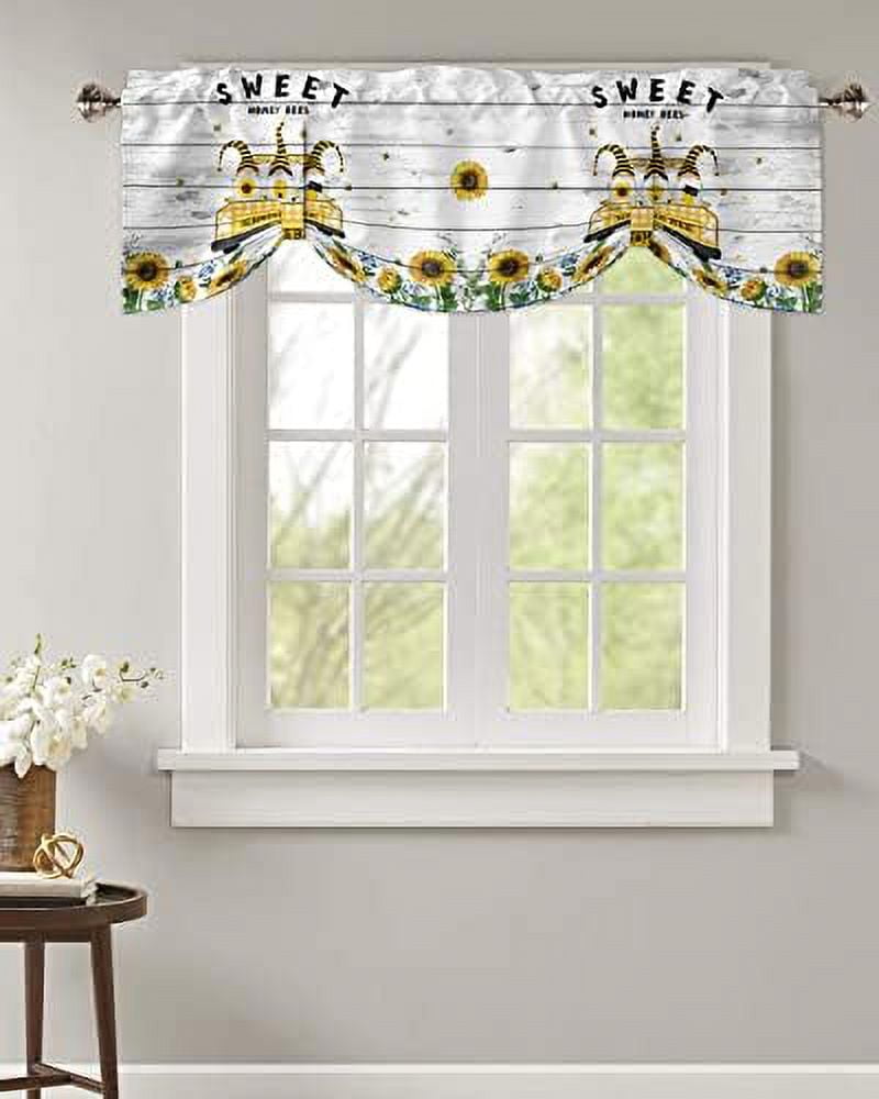 Tie Up Valance for Windows Sweet Gnomes Bee Curtains Valances Rod ...