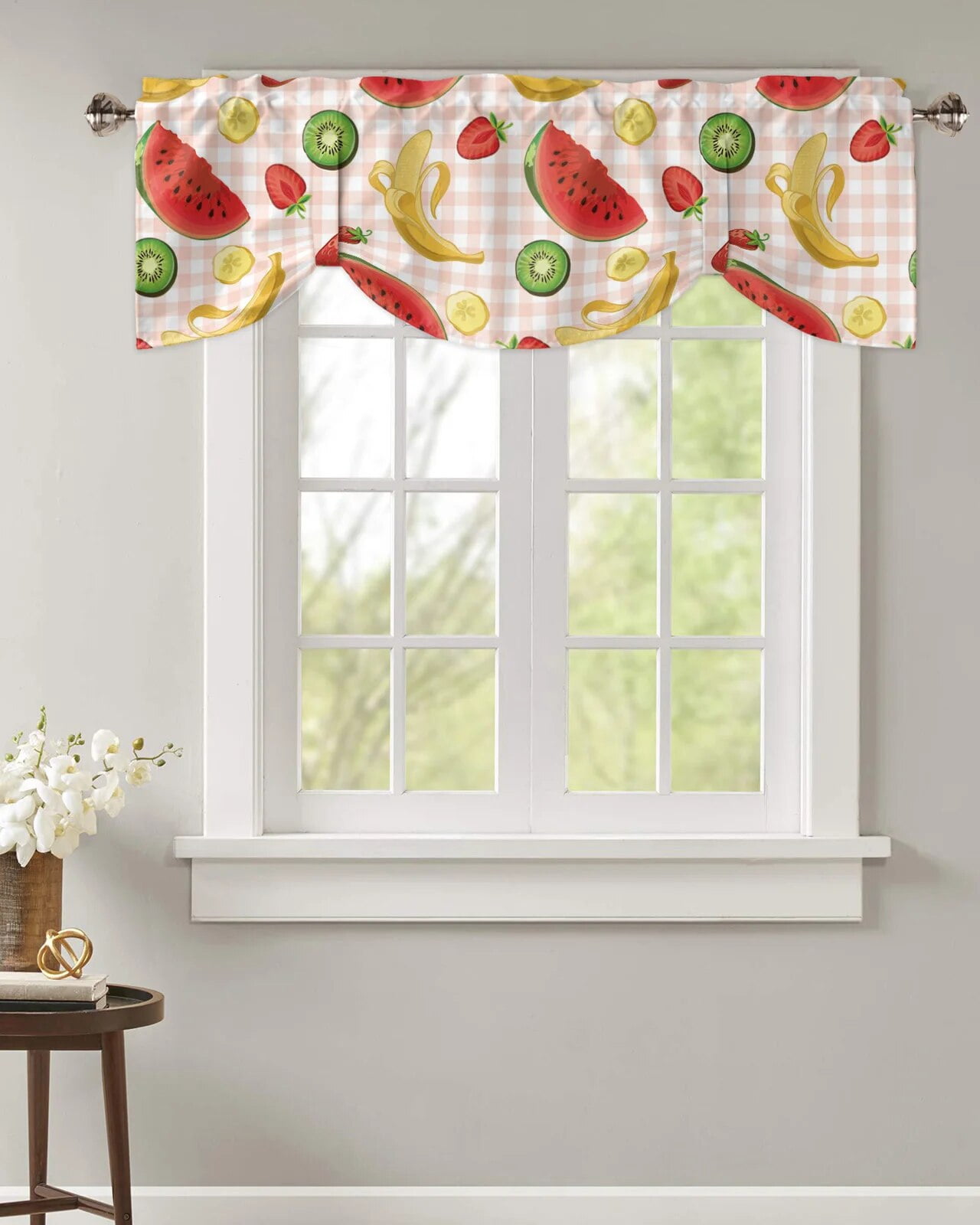 Tie Up Valance for Windows Fruit Watermelon Lemon Strawberry Window ...