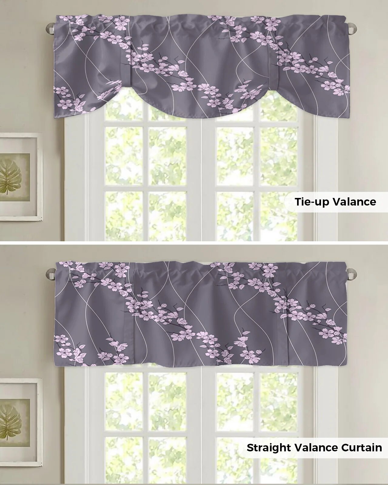 Tie Up Valance for Windows Japanese Kitchen Sakura Texture Kitchen ...