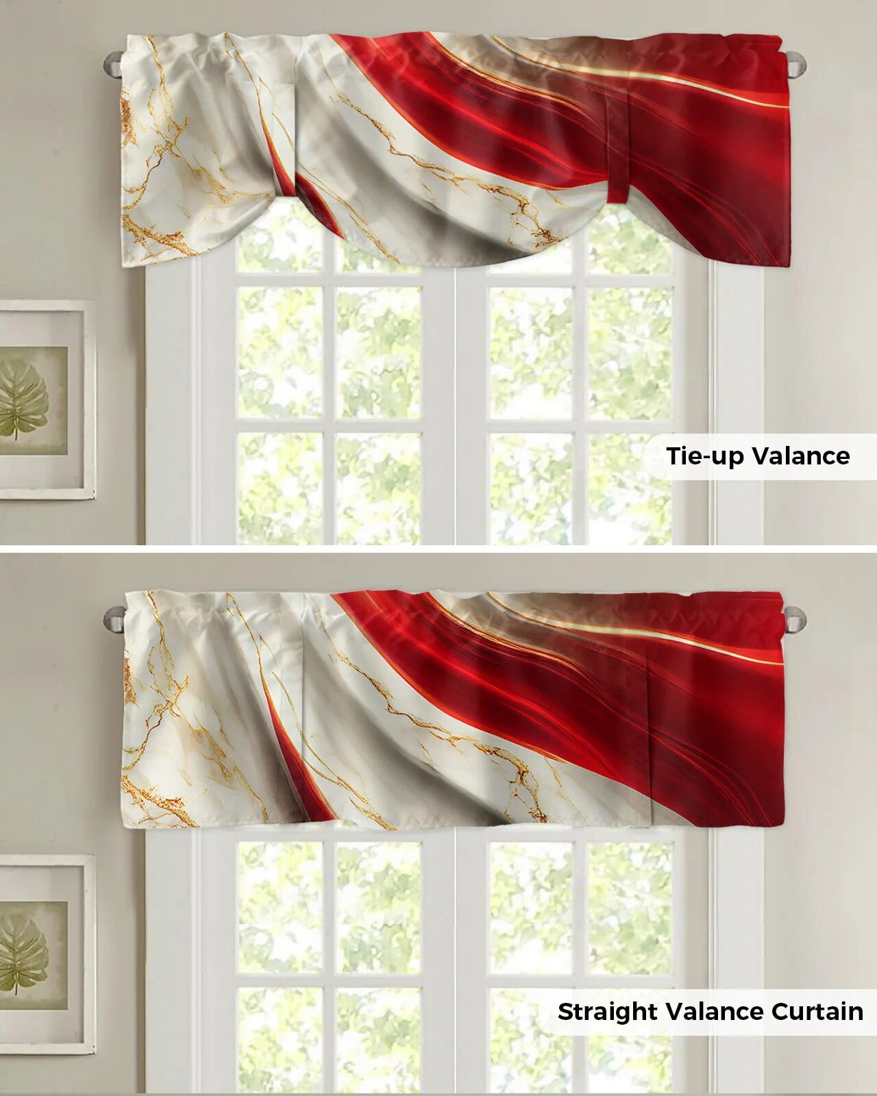 Tie Up Valance for Windows Marble Gold Texture Black Kitchen Valance ...