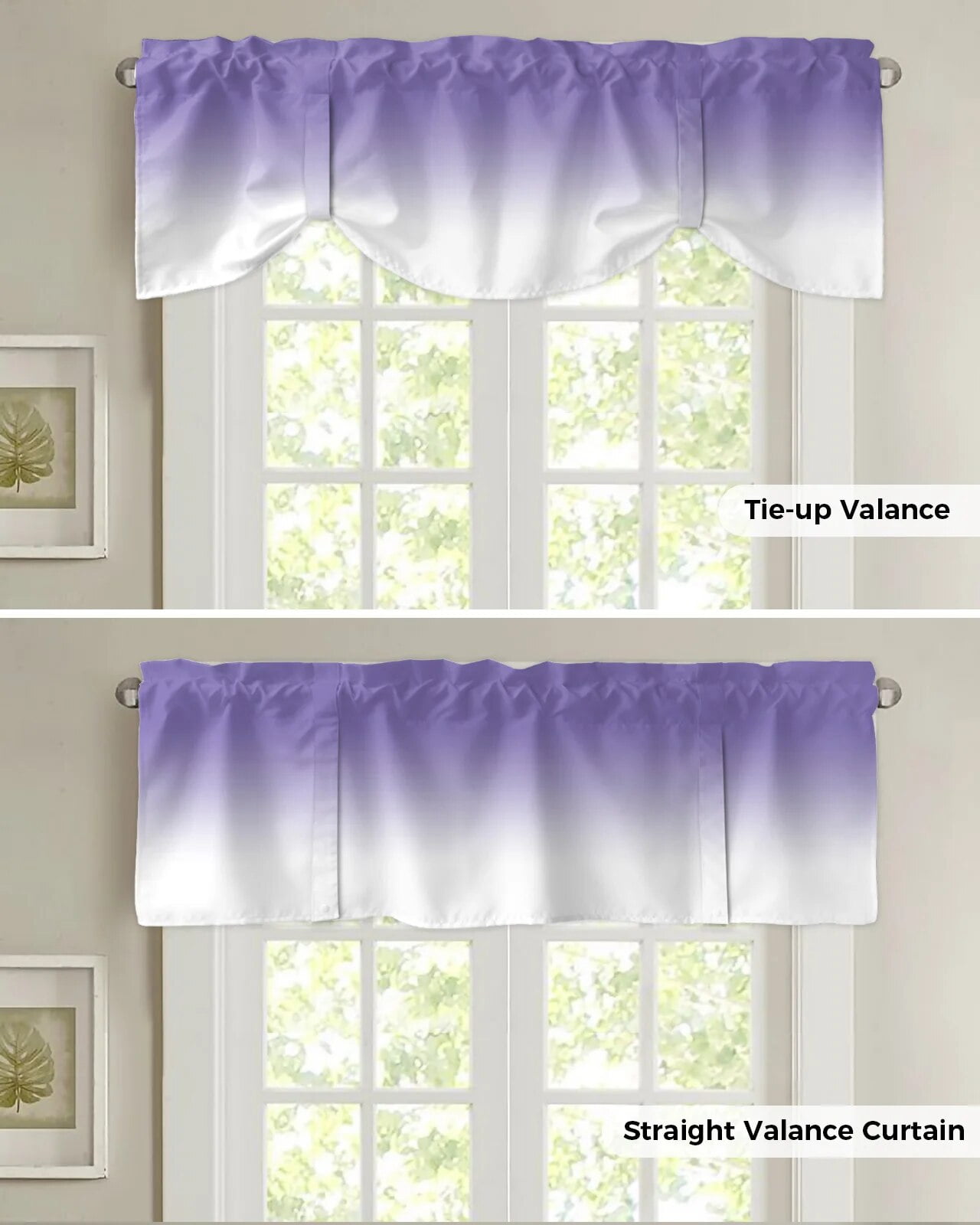 Tie Up Valance for Windows Sage Green Gradient Window Curtain Living ...
