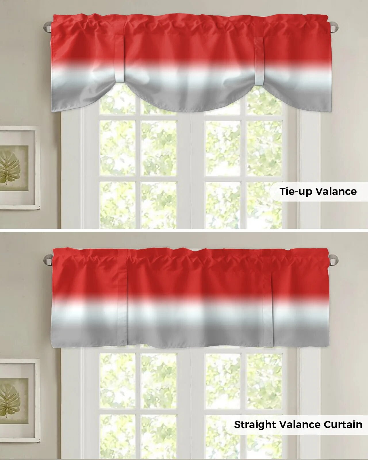 Tie Up Valance for Windows Sage Green Gradient Window Curtain Living ...