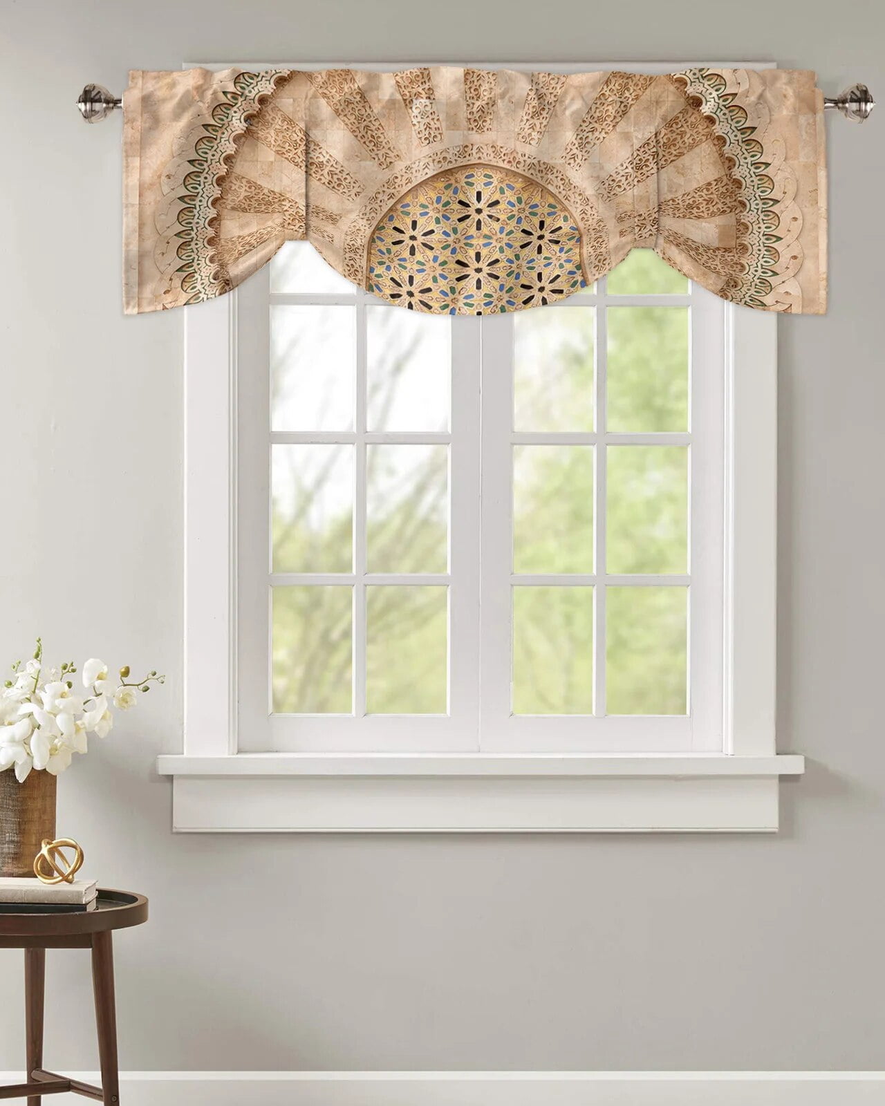 Tie Up Valance for Windows Yellow Wall Gate Morocco Window Curtain ...