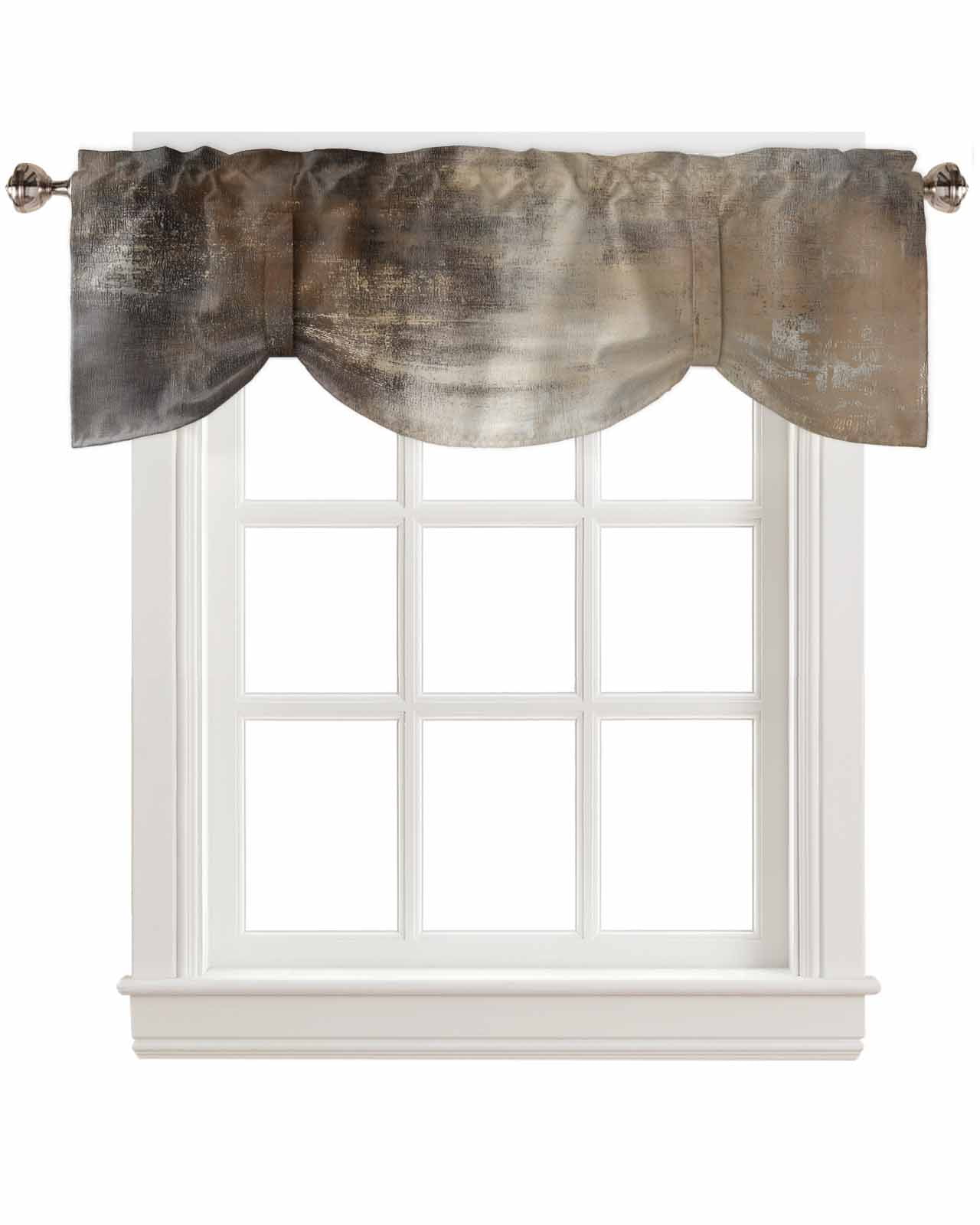 Tie Up Valance Curtain for Kitchen,Vintage Shbby Chic Rock Rod Pocket ...