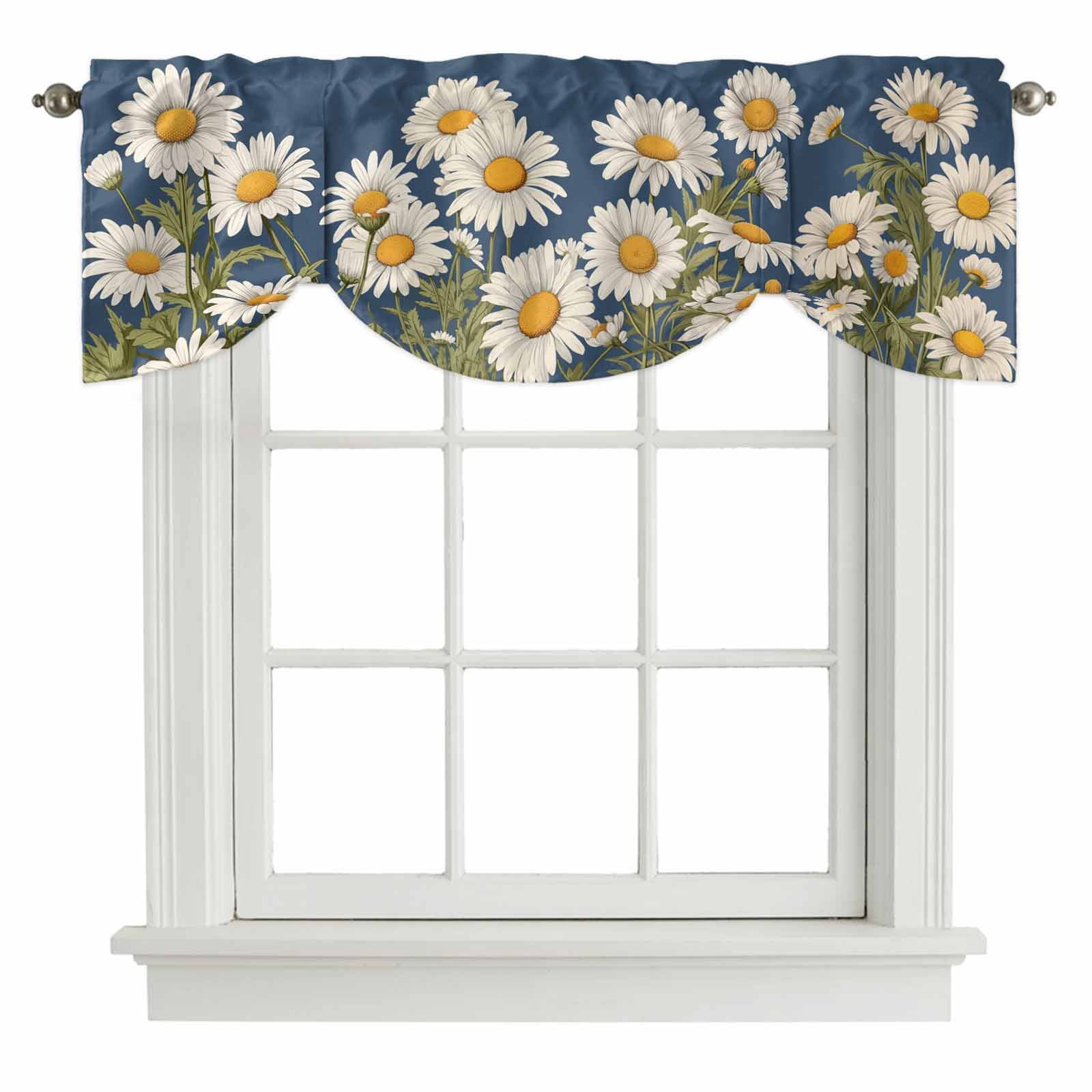 Tie Up Valance Daisy Valances for Windows Spring Floral Summer ...
