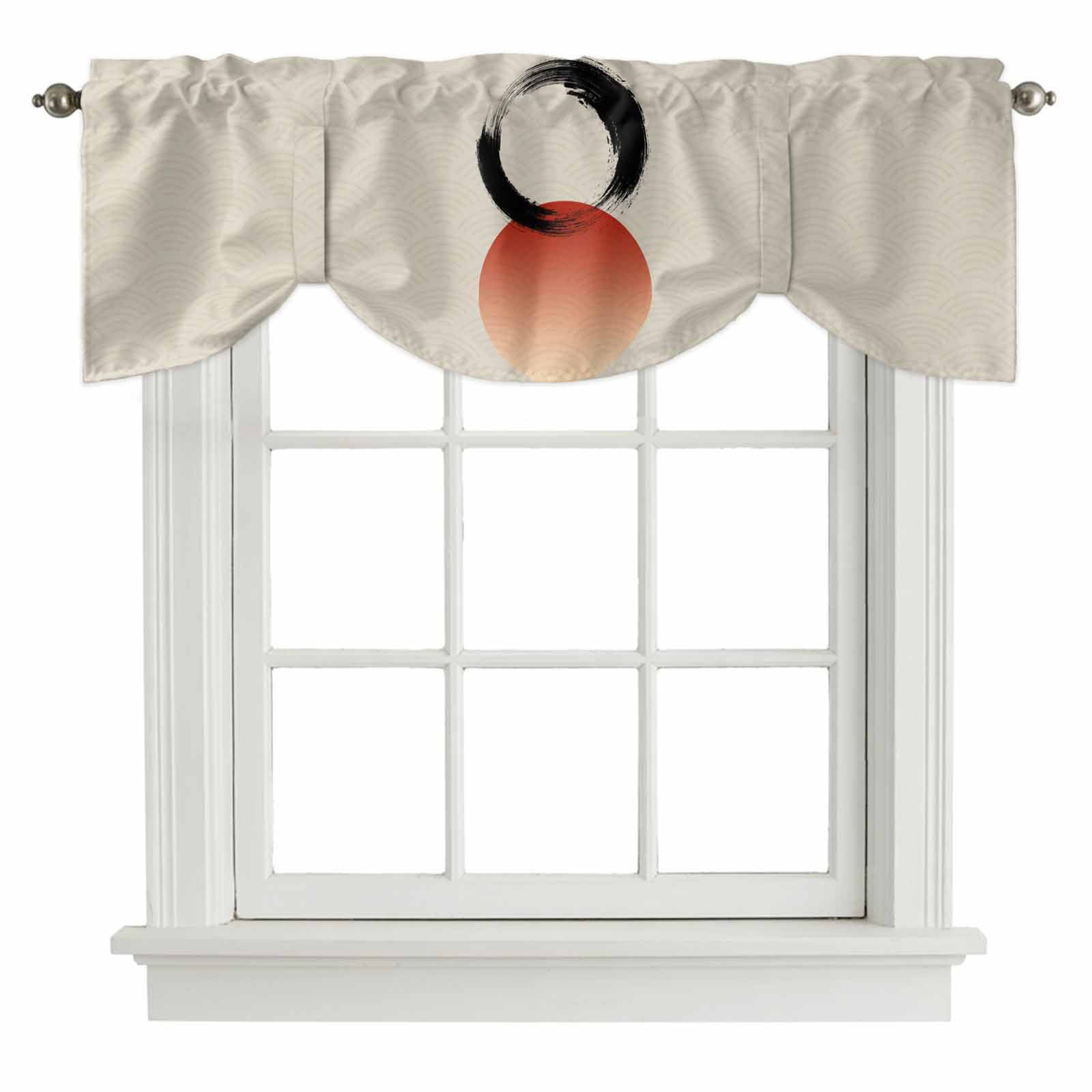 Tie Up Valances for Windows, Abstract Art Sun Adjustable Valance ...