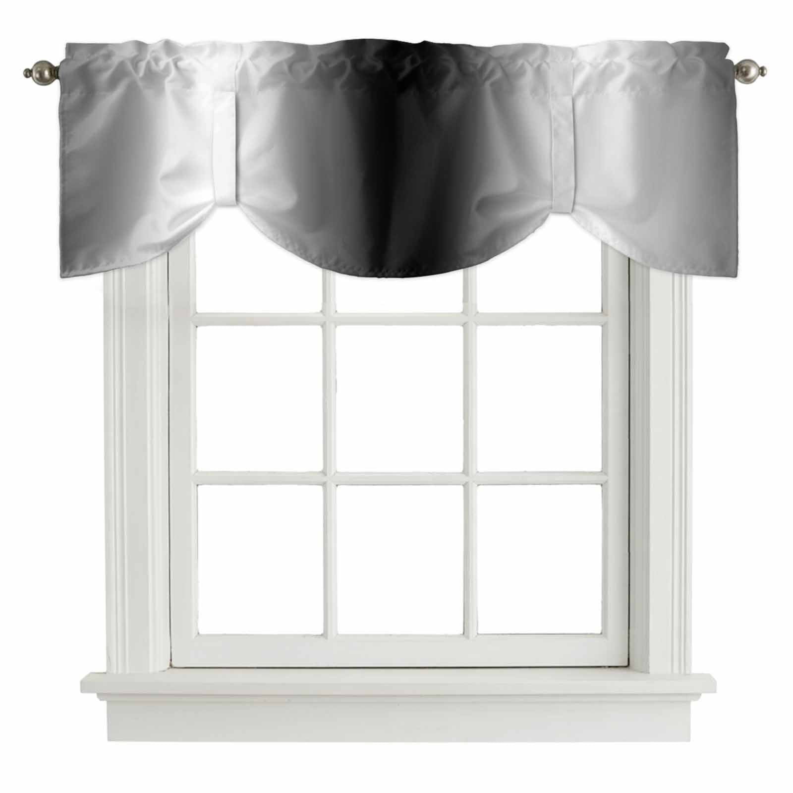 Tie Up Valances for Windows, Black Grey White Adjustable Valance ...