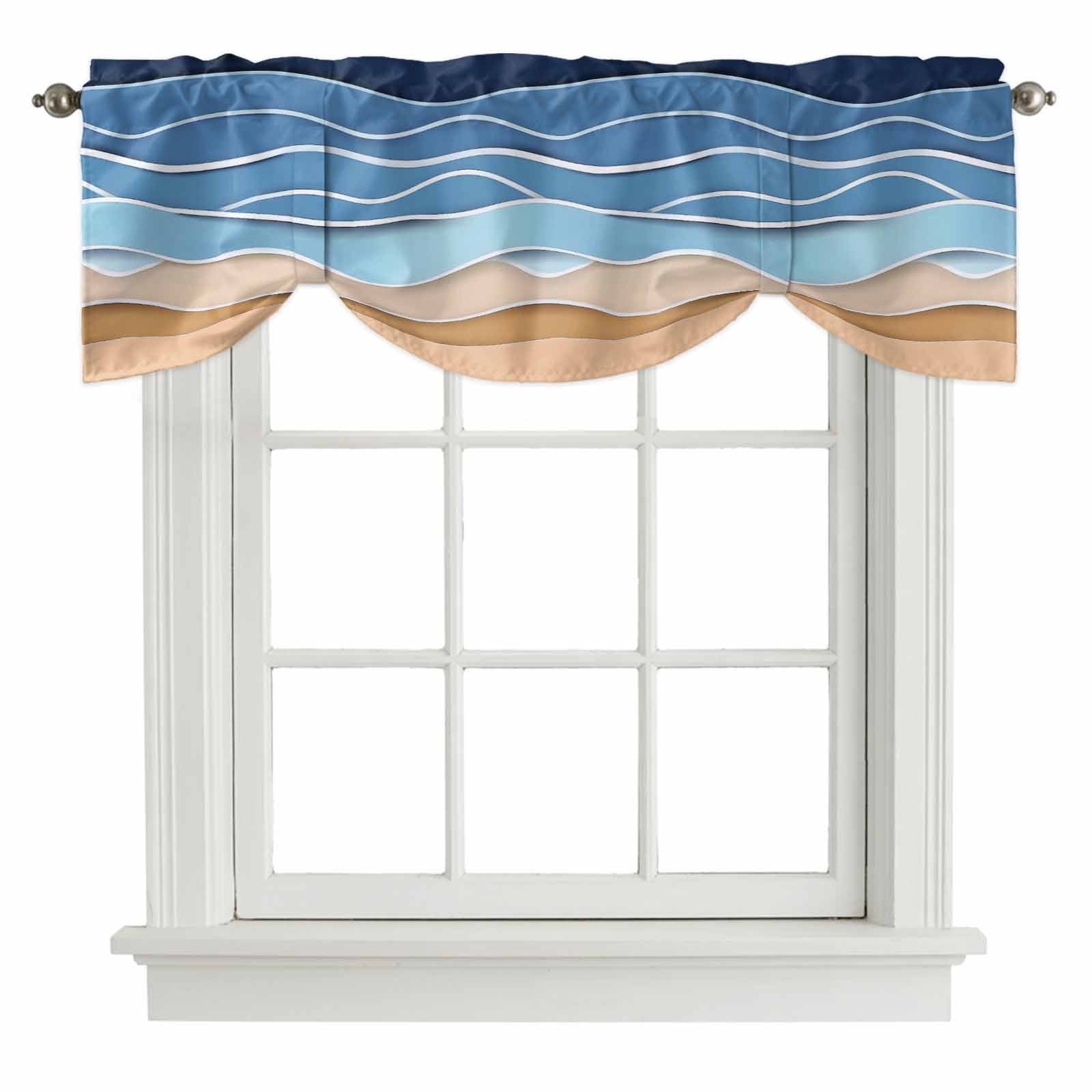 Blue And Beige Curtains