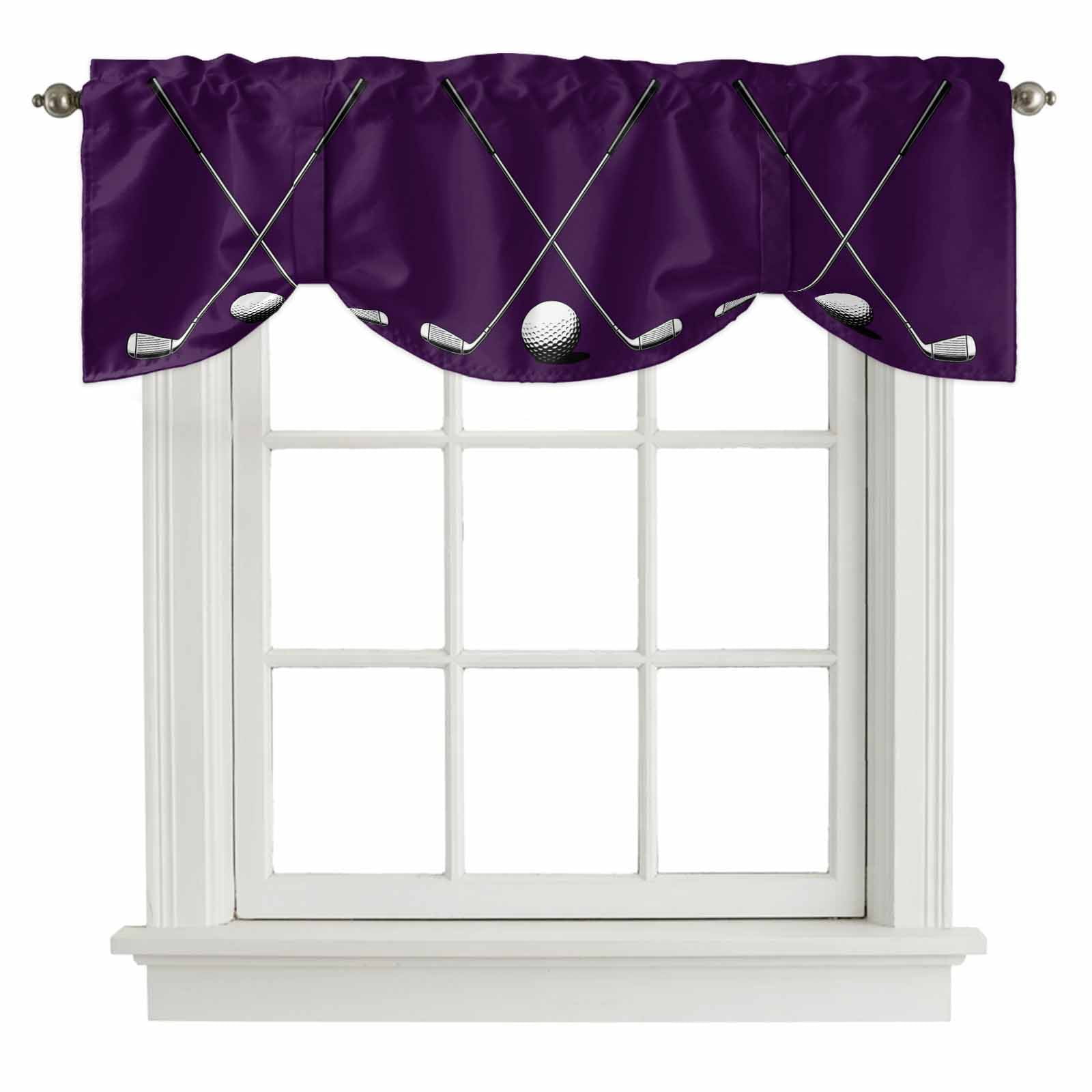 Tie Up Valances for Windows, Golf Ball Club Adjustable Valance Curtains ...