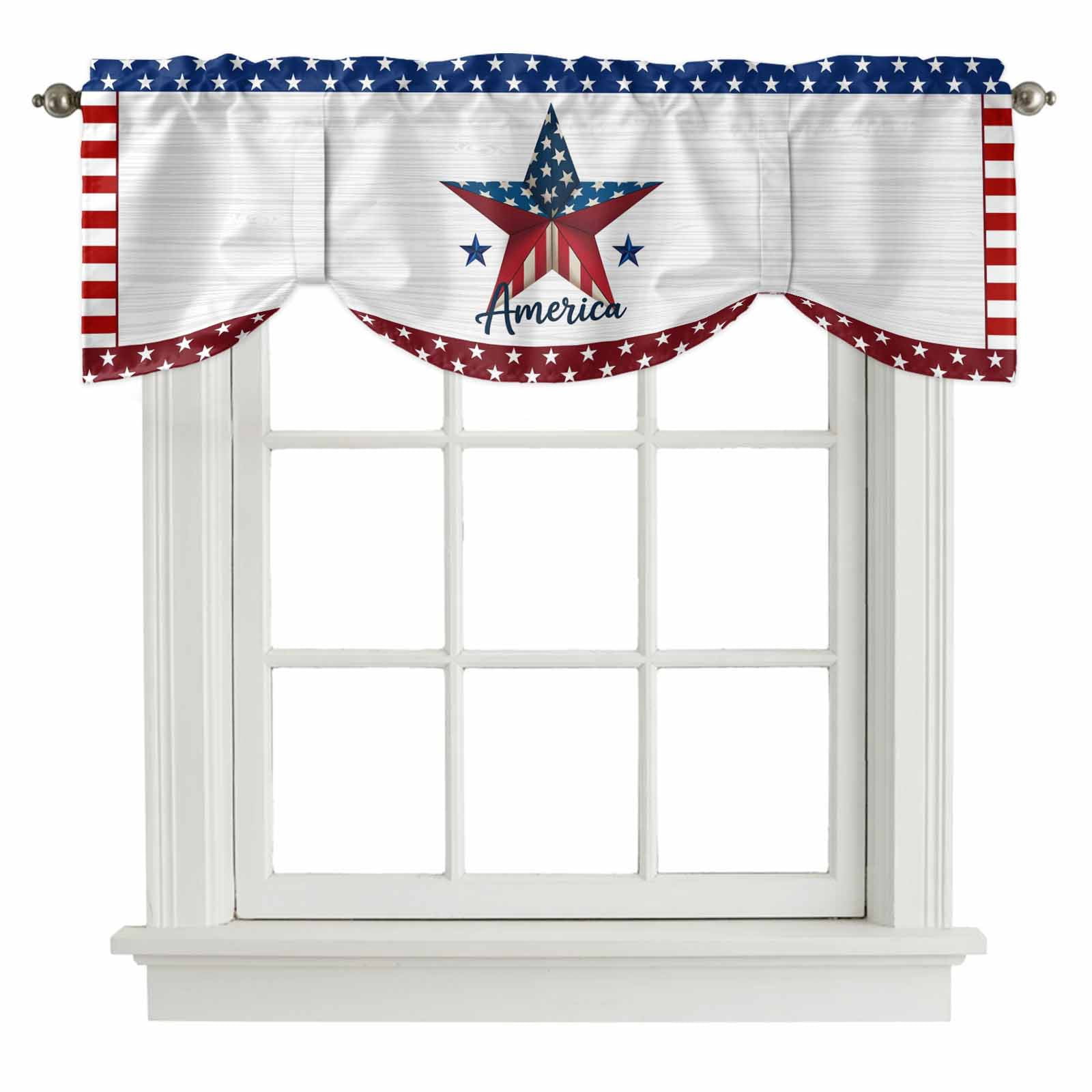 Tie Up Valances for Windows, Independence Day Adjustable Valance ...