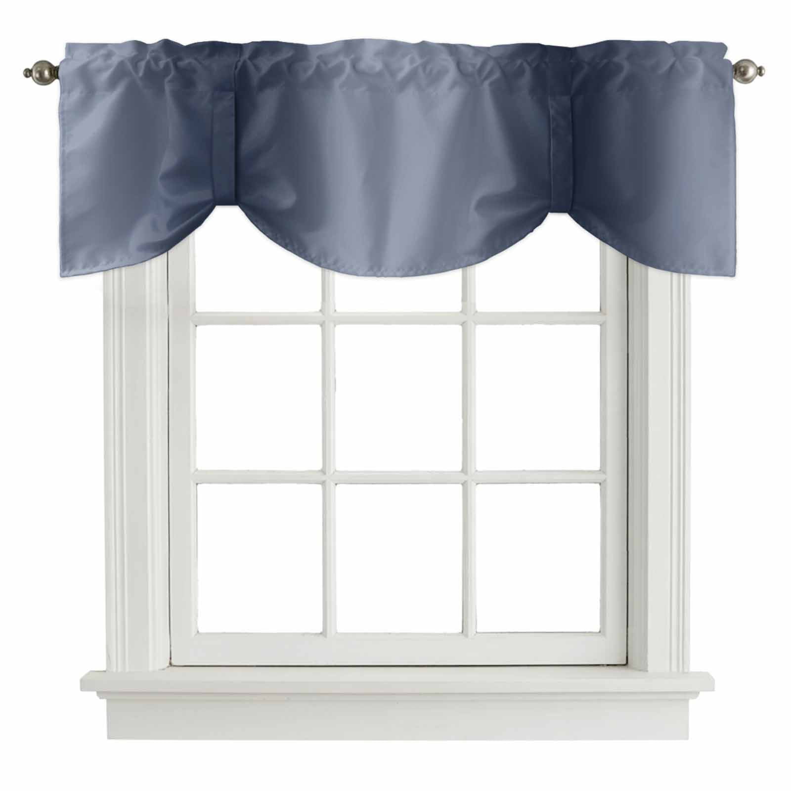Tie Up Valances for Windows, Navy Blue Ombre Adjustable Valance ...