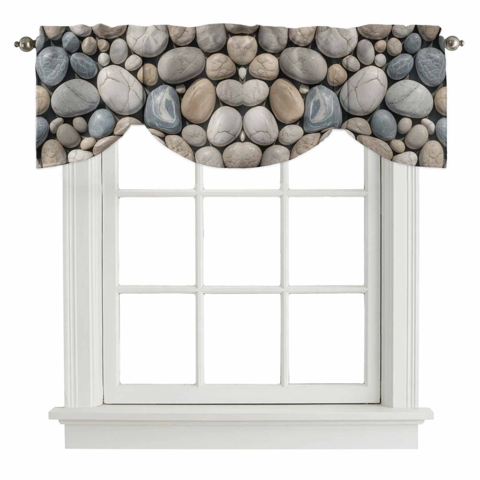 Tie Up Valances for Windows, Pebble Stone Adjustable Valance Curtains ...