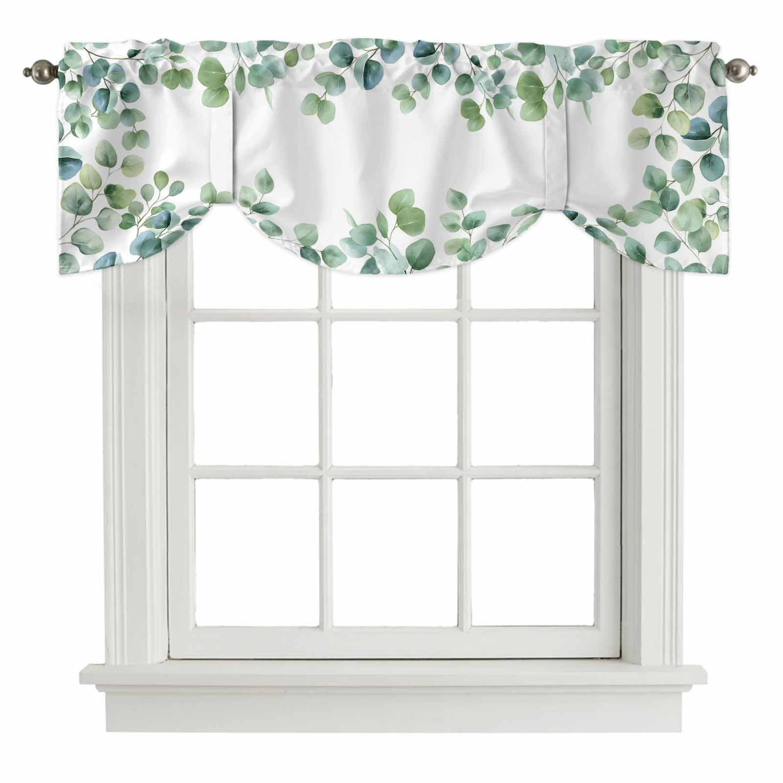 Tie Up Valances for Windows, Sage Green Eucalyptus Adjustable Valance ...