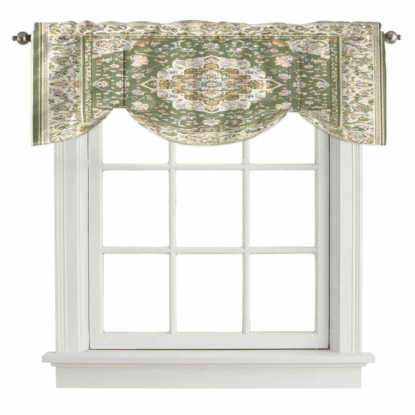 Tie Up Valances for Windows, Southwestern Sage Green Adjustable Valance ...