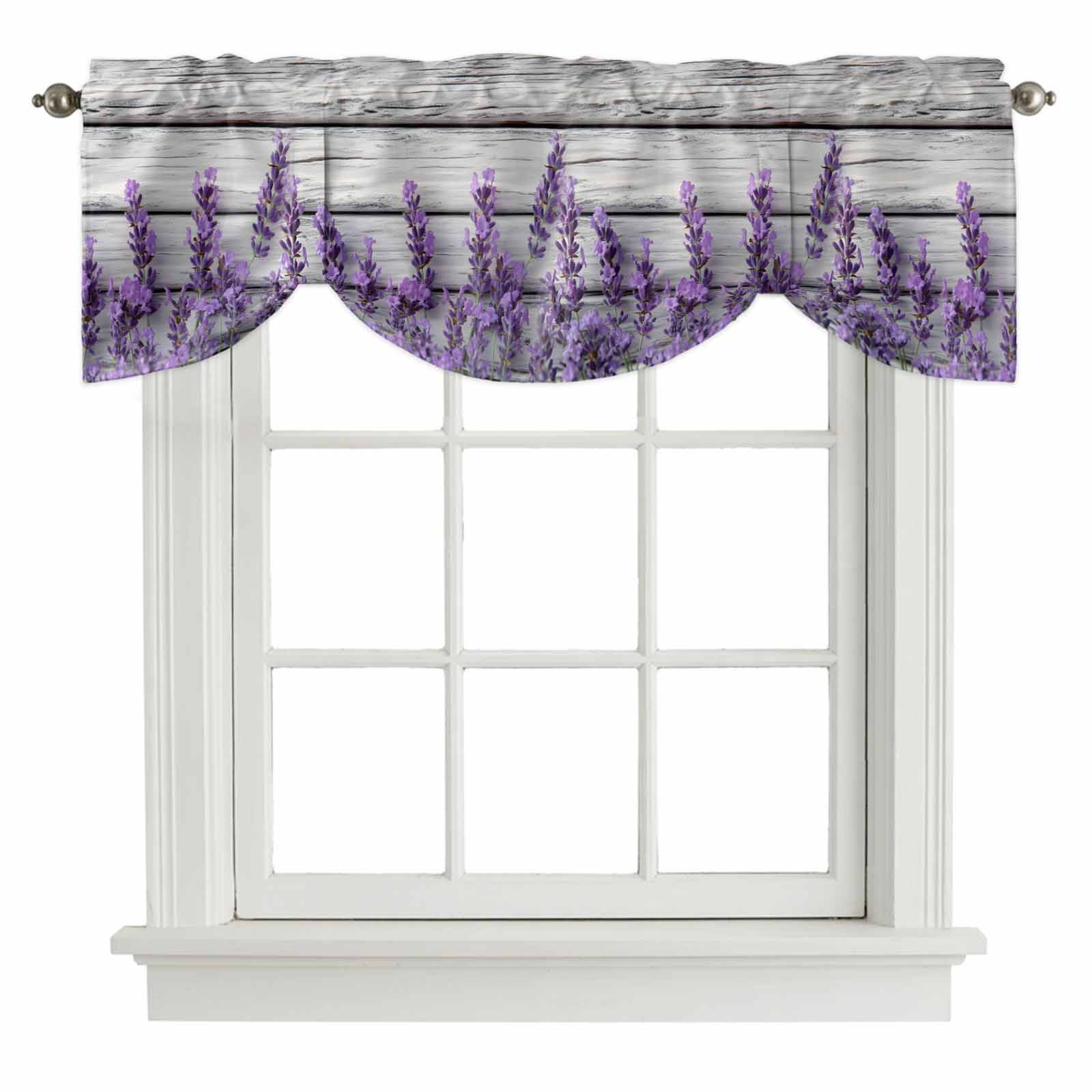 Tie Up Valances for Windows, Spring Lavender Adjustable Valance ...