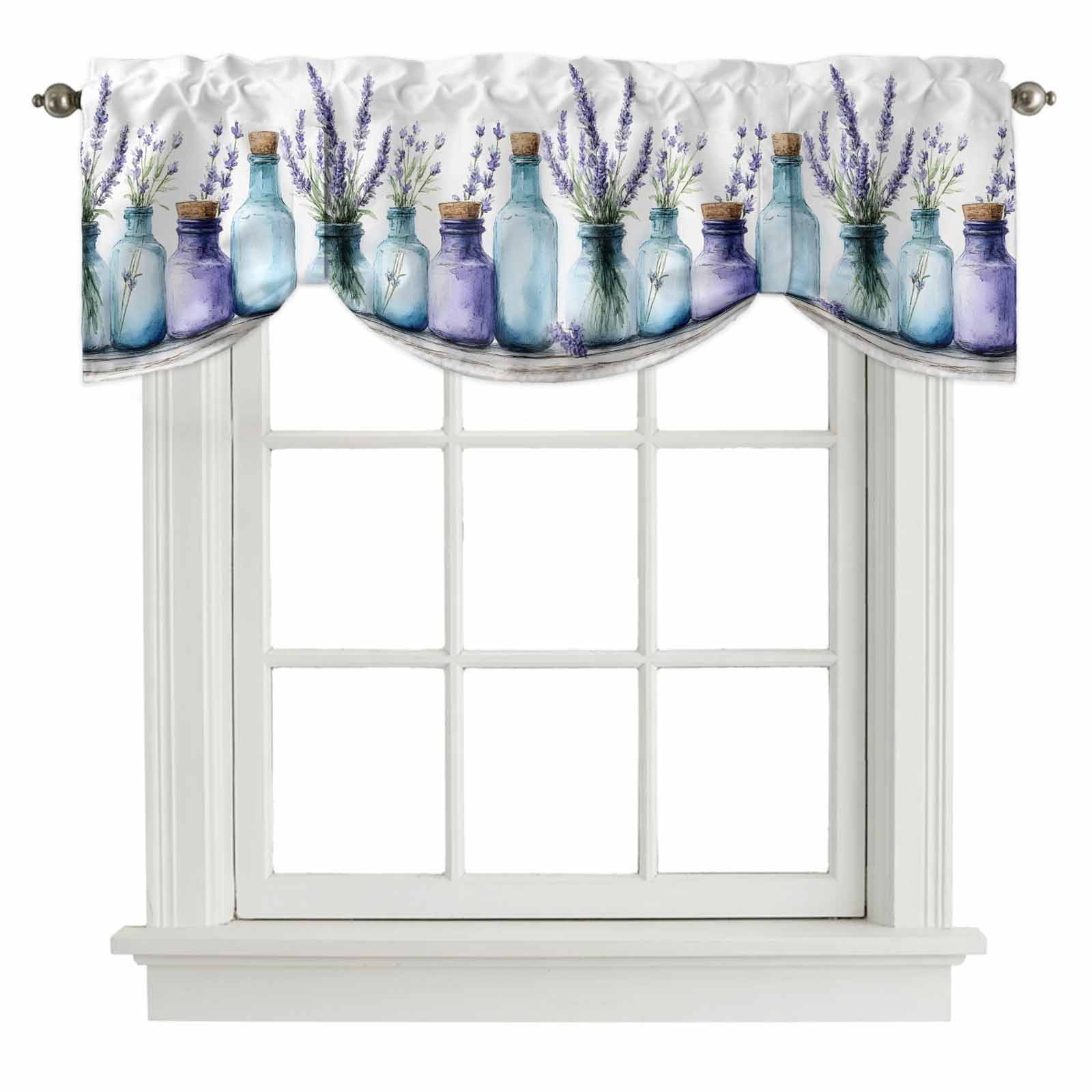 Tie Up Valances for Windows, Spring Lavender Adjustable Valance ...