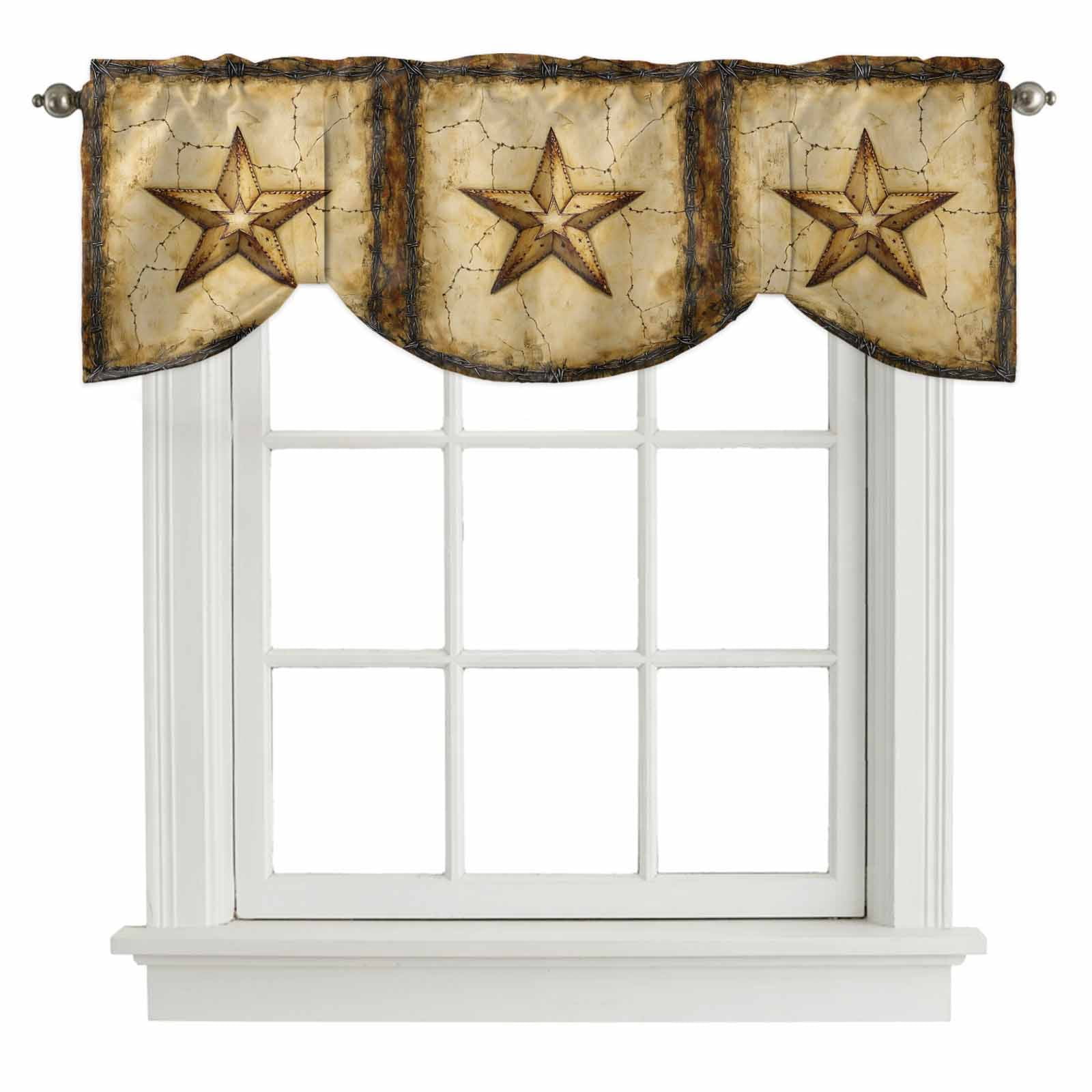Tie Up Valances for Windows, Texas Star Country Adjustable Valance ...