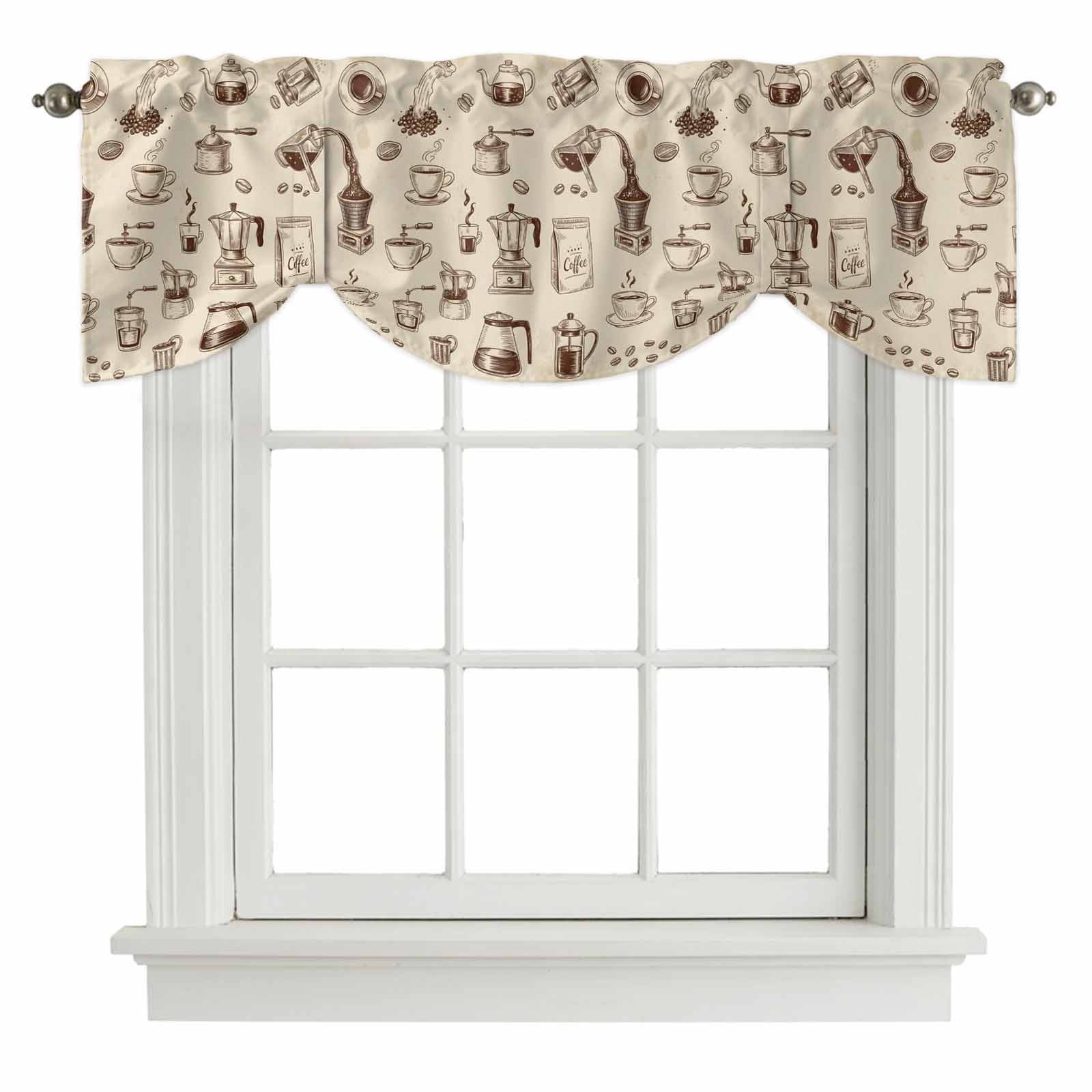 Tie Up Valances for Windows, Vintage Cafe Adjustable Valance Curtains ...