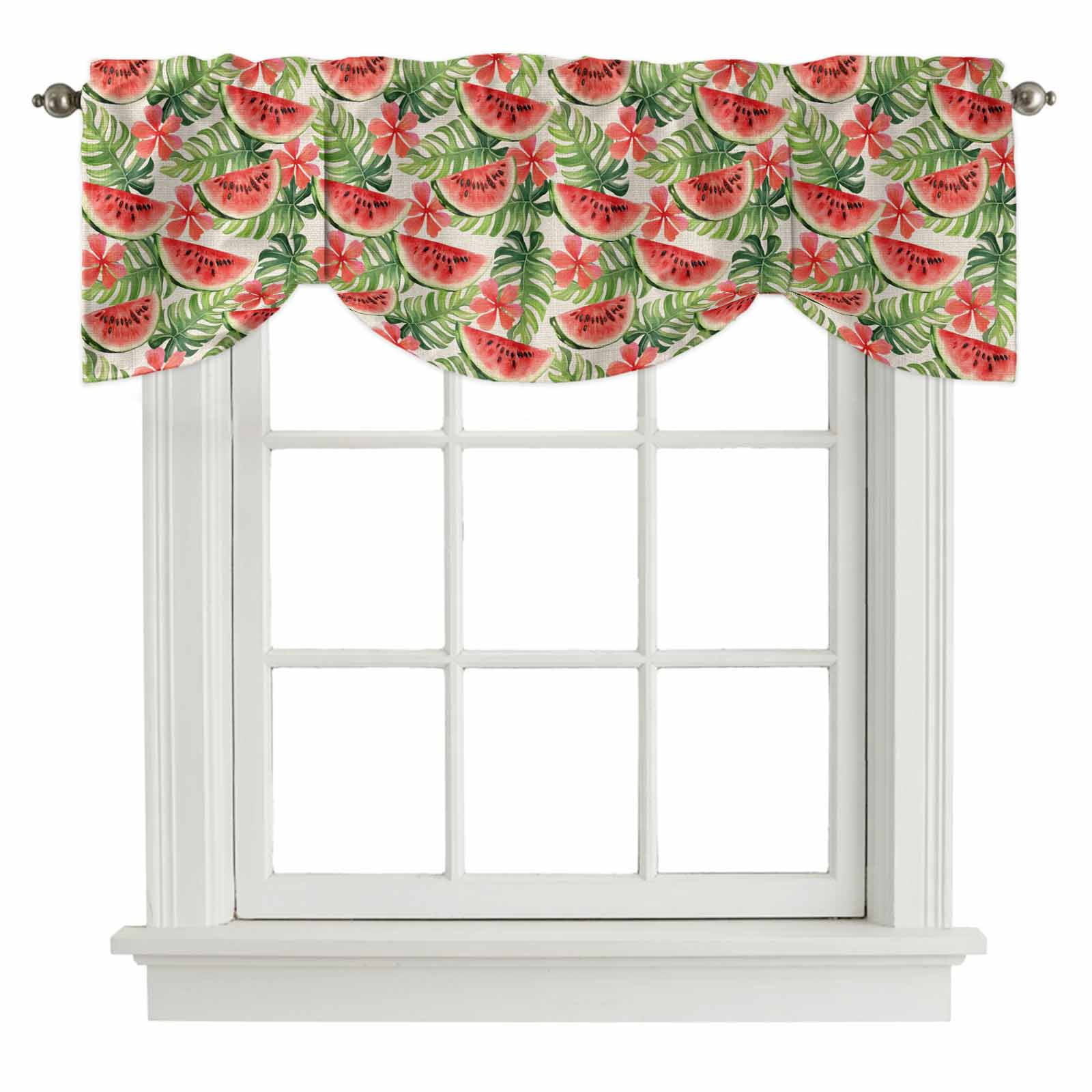 Tie Up Valances for Windows, Watermelon Adjustable Valance Curtains ...