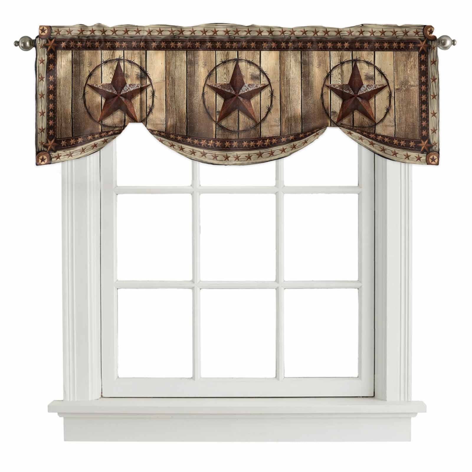 Tie Up Valances for Windows, Western Farmhouse Adjustable Valance ...