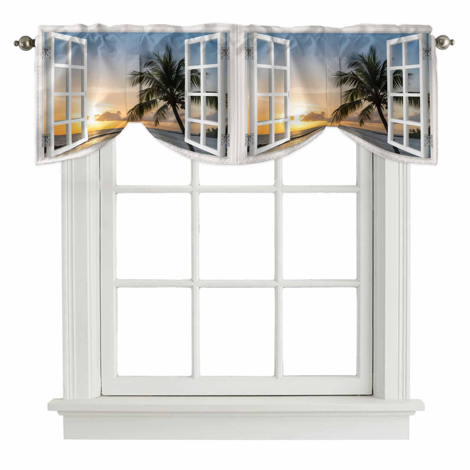 Tie Up Valances for Windows, Windows Seascape Adjustable Valance ...