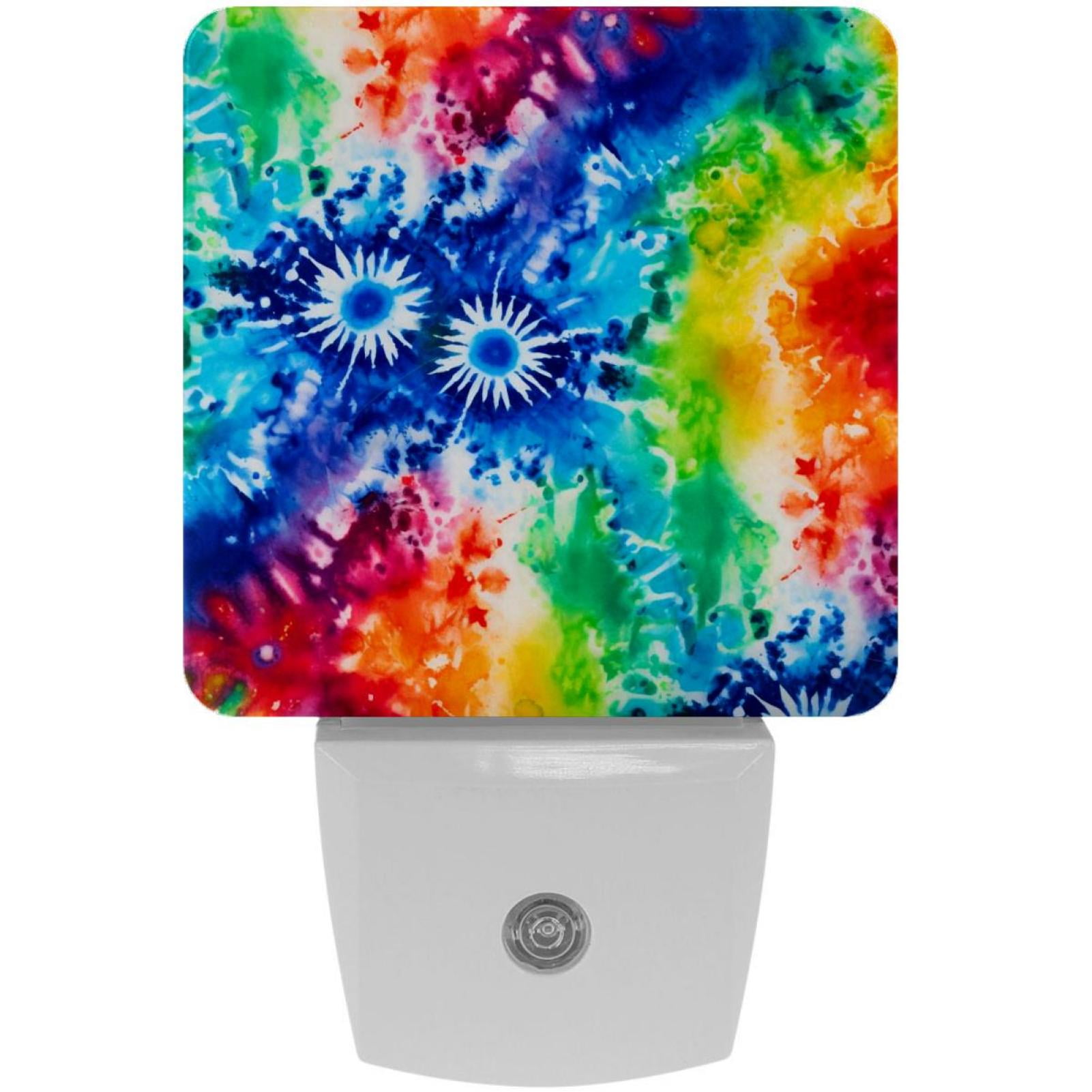 Tie-dye LED Square Night Lights for Bedroom and Living Room, Decorative Mood Lighting with ...