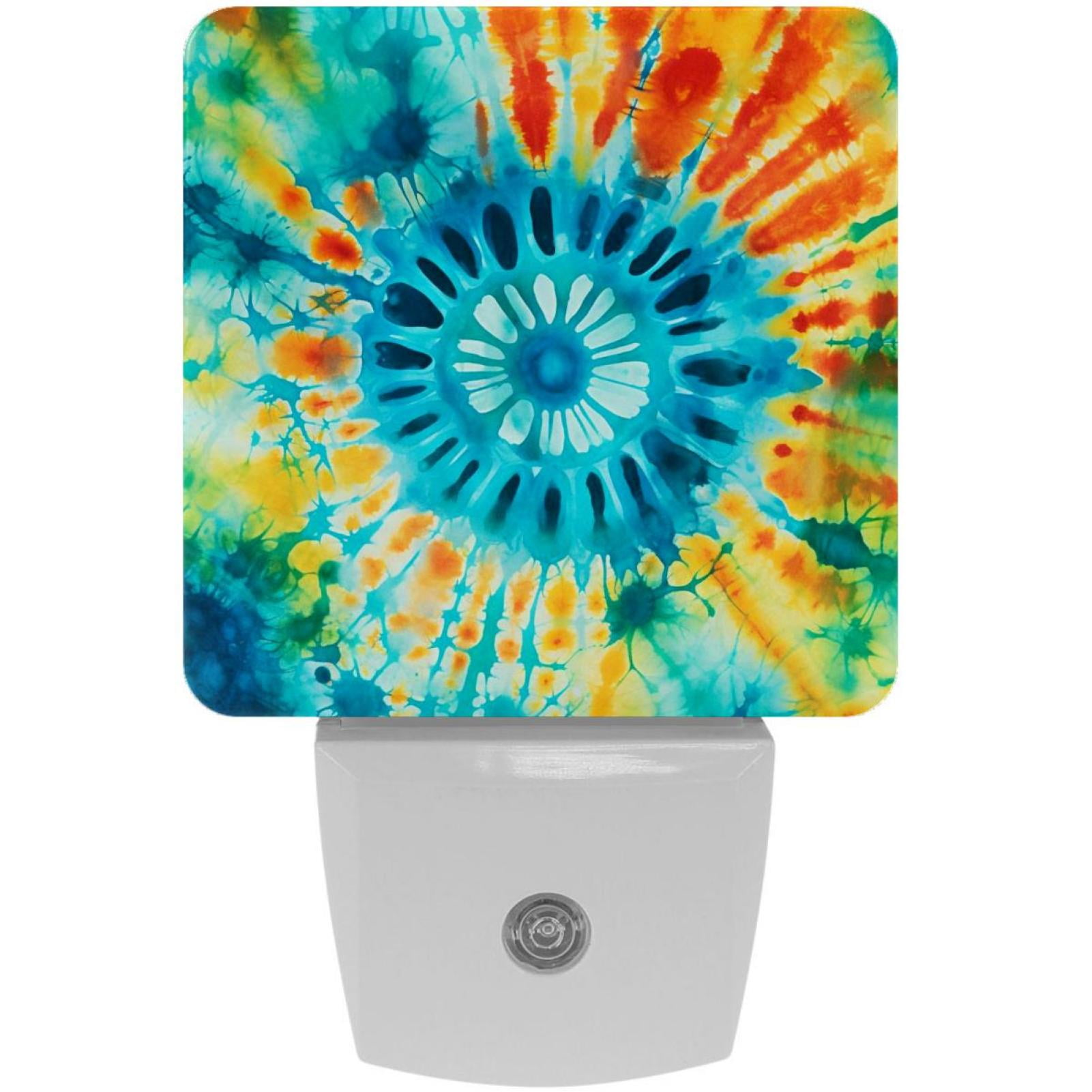 Tie-dye LED Square Night Lights for Bedroom and Living Room, Decorative Mood Lighting with ...