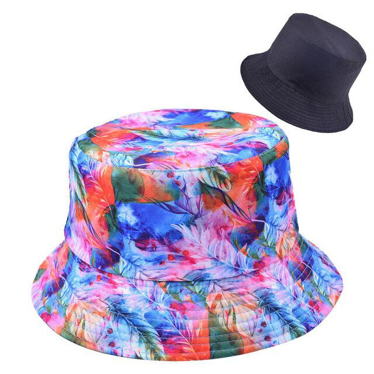 Tie-dye Leopard Fisherman Hat Spring and Summer Outdoor Shade Can Be Worn on Both Sides of Men's ...