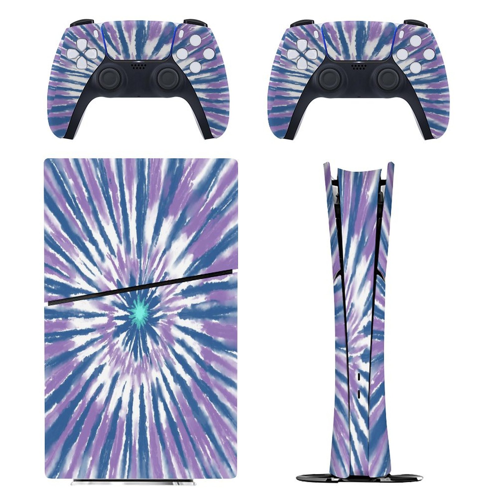 Tie-dye Radiation Blue Purple PS5/PS5 Slim Digital Disc Skin Sticker ...