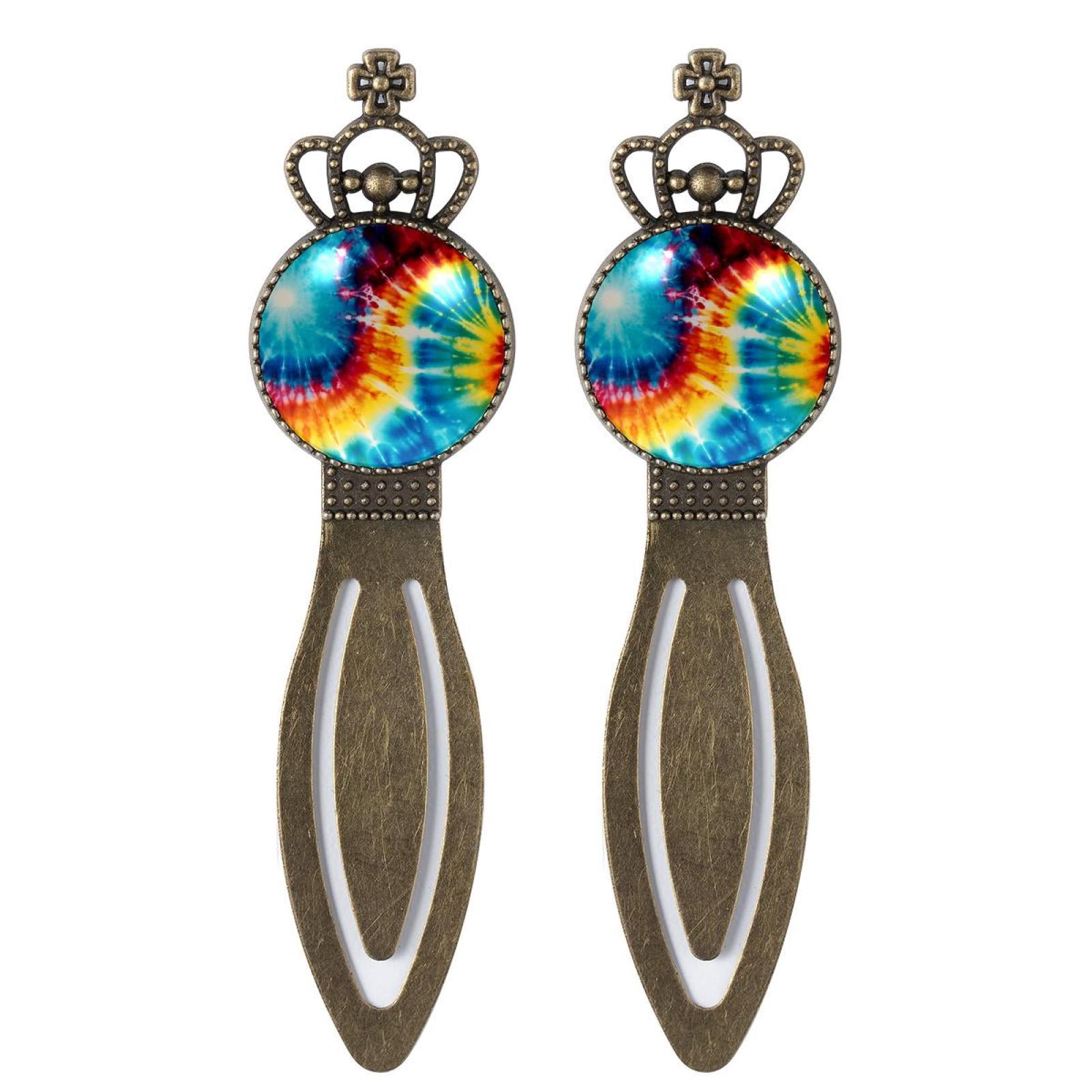 Tie-dye Set of 2 Vintage Copper Crown-Shaped Bookmarks - Stainless ...