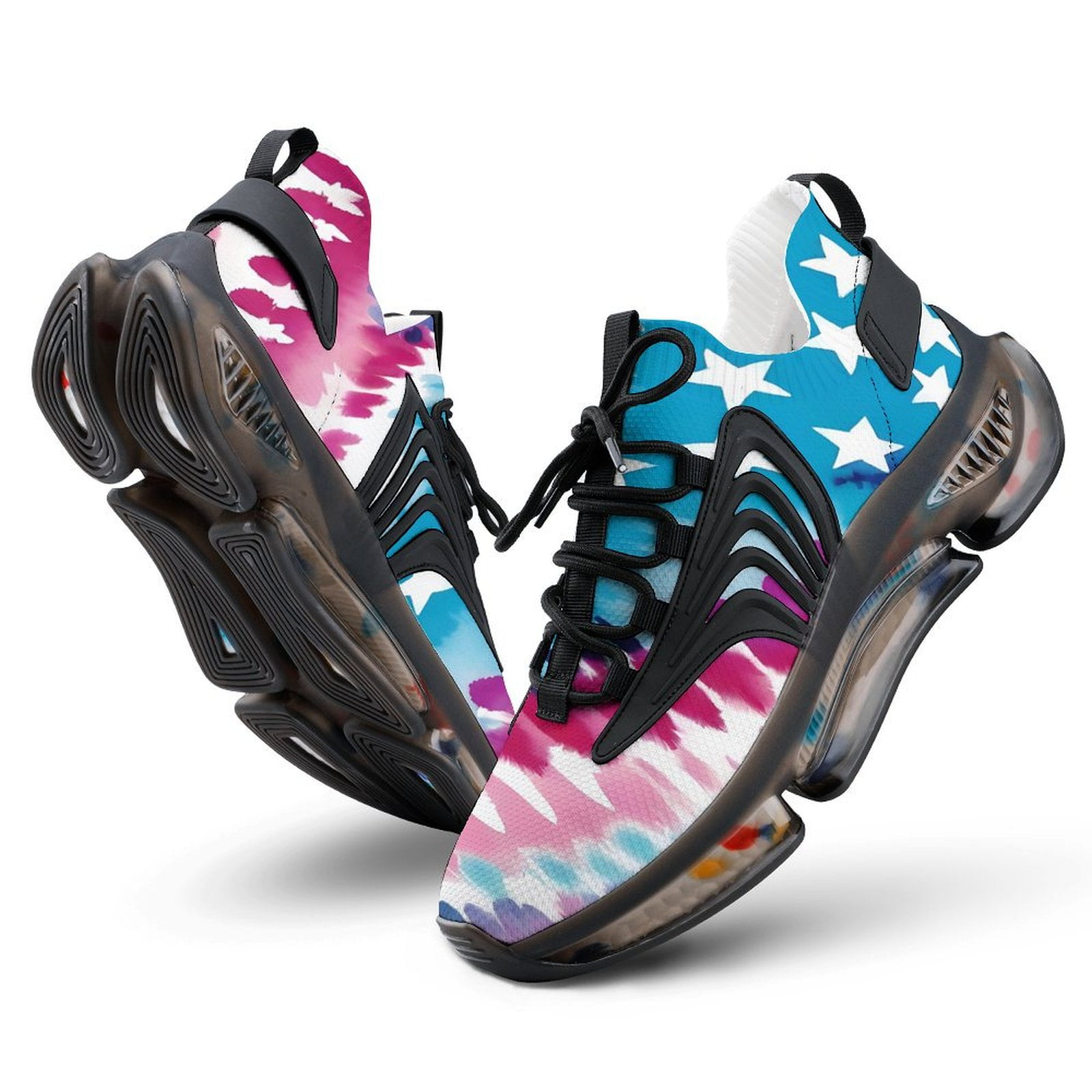 Tie-dye, Stars, Parallel Walking Shoes for Men Woman Lightweight Tennis ...