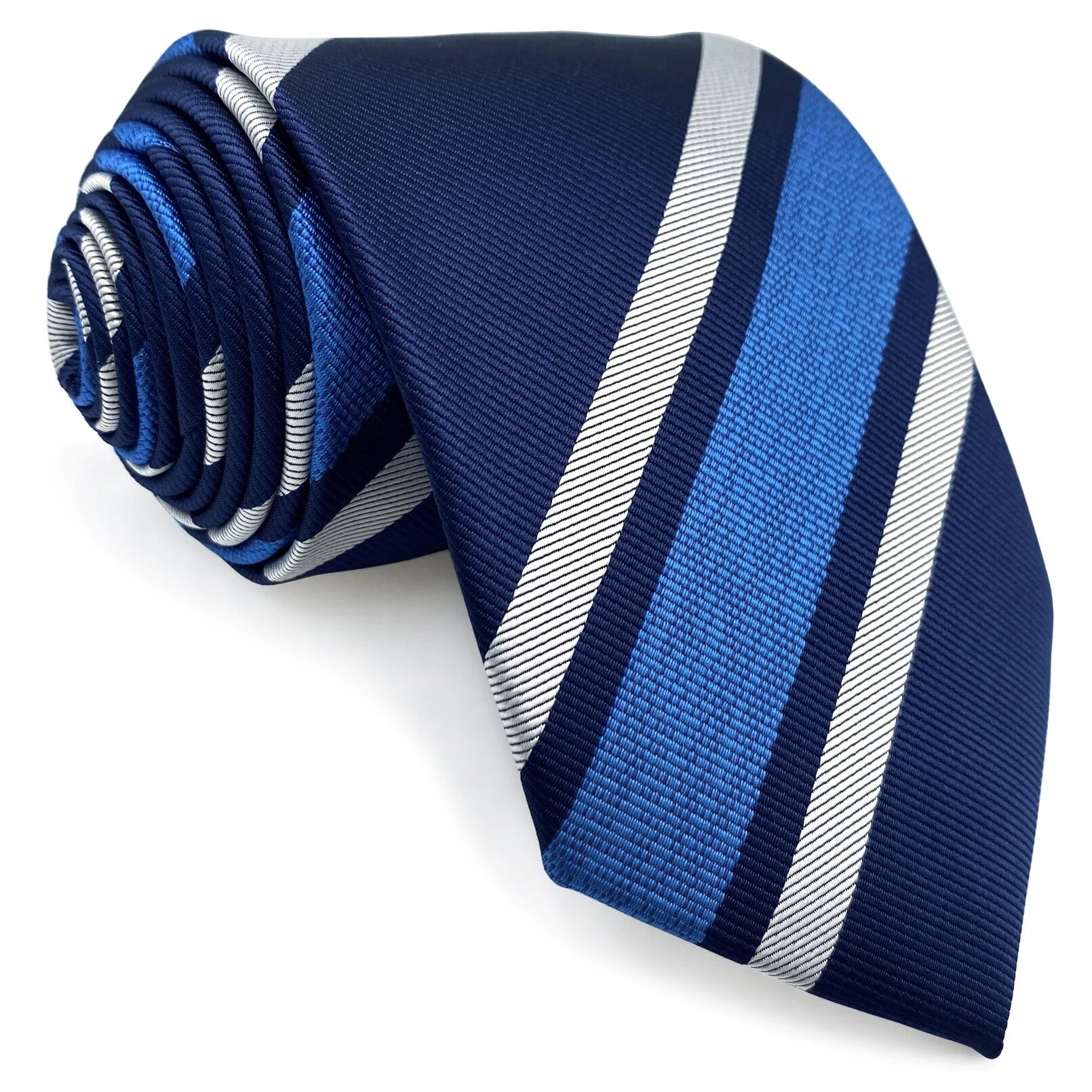 Tie for Men Blue Navy Royal Stripe Necktie Formal Business for Big and ...