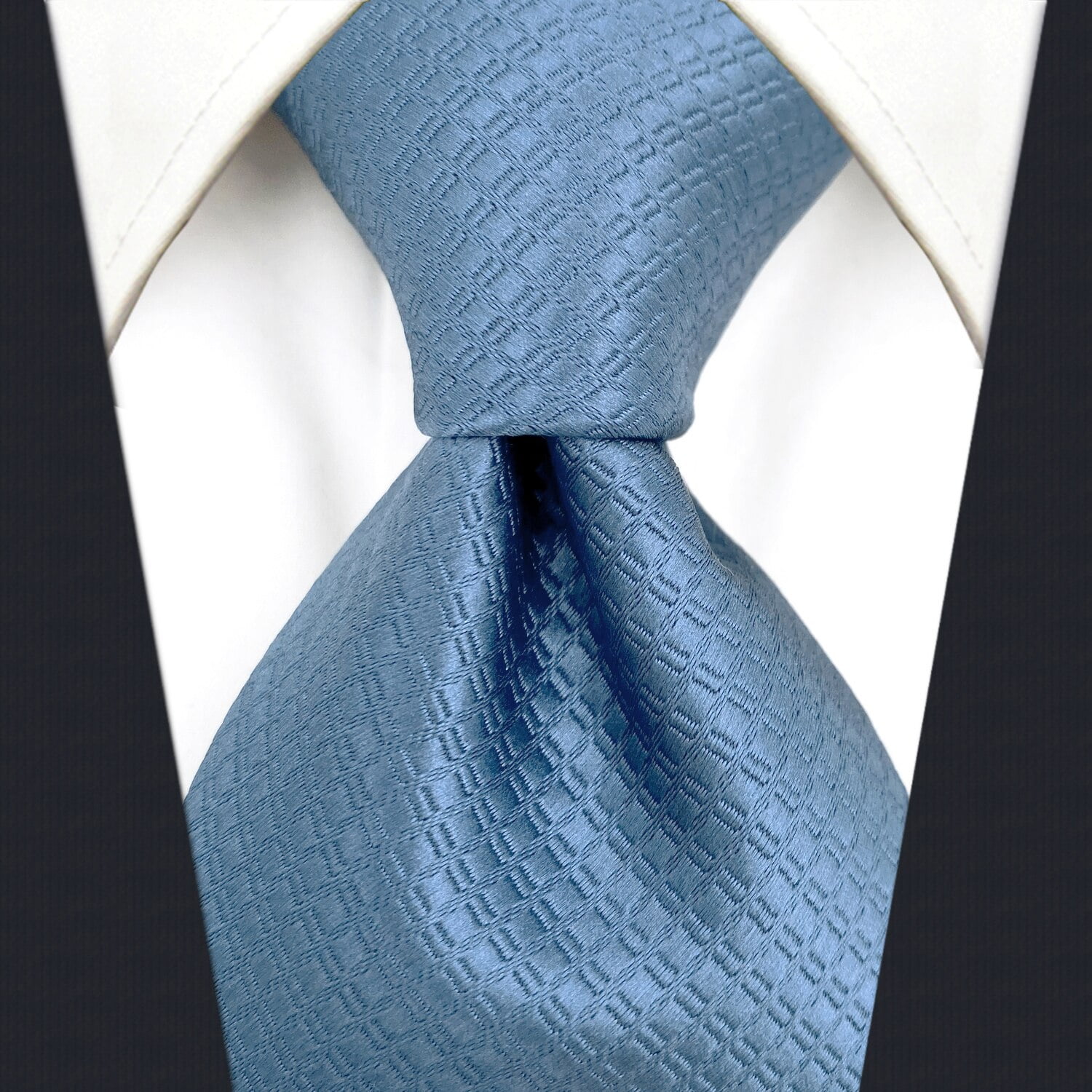 Tie for Men Steel Blue Neckties Solid Color Classic Size Necktie ...