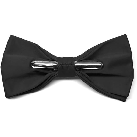 TieMart Adult Clip-On Bow Tie, Black, with Heavyweight Metal Clips ...