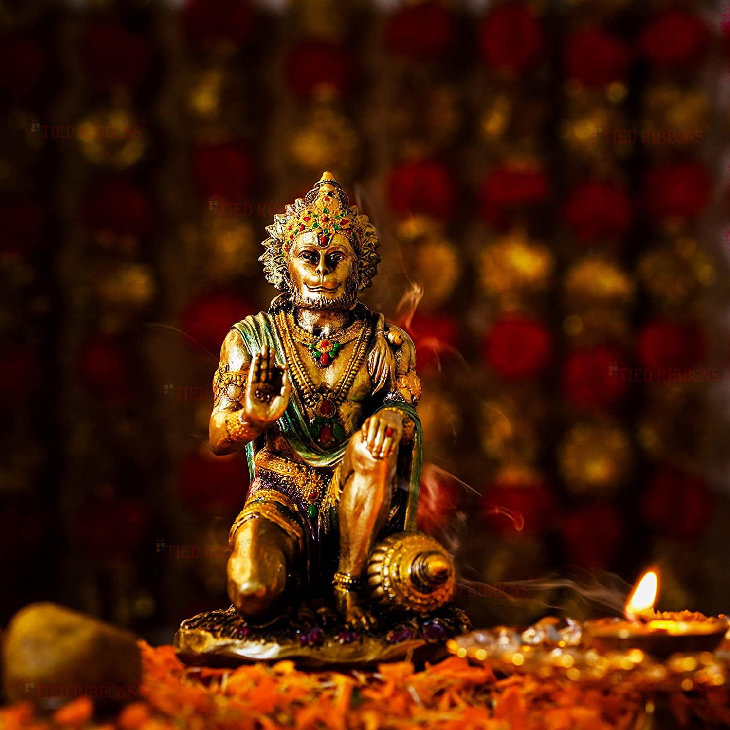 Tied Ribbons Hanuman Idol for Home Decoration - Hanuman Statue Figurine ...
