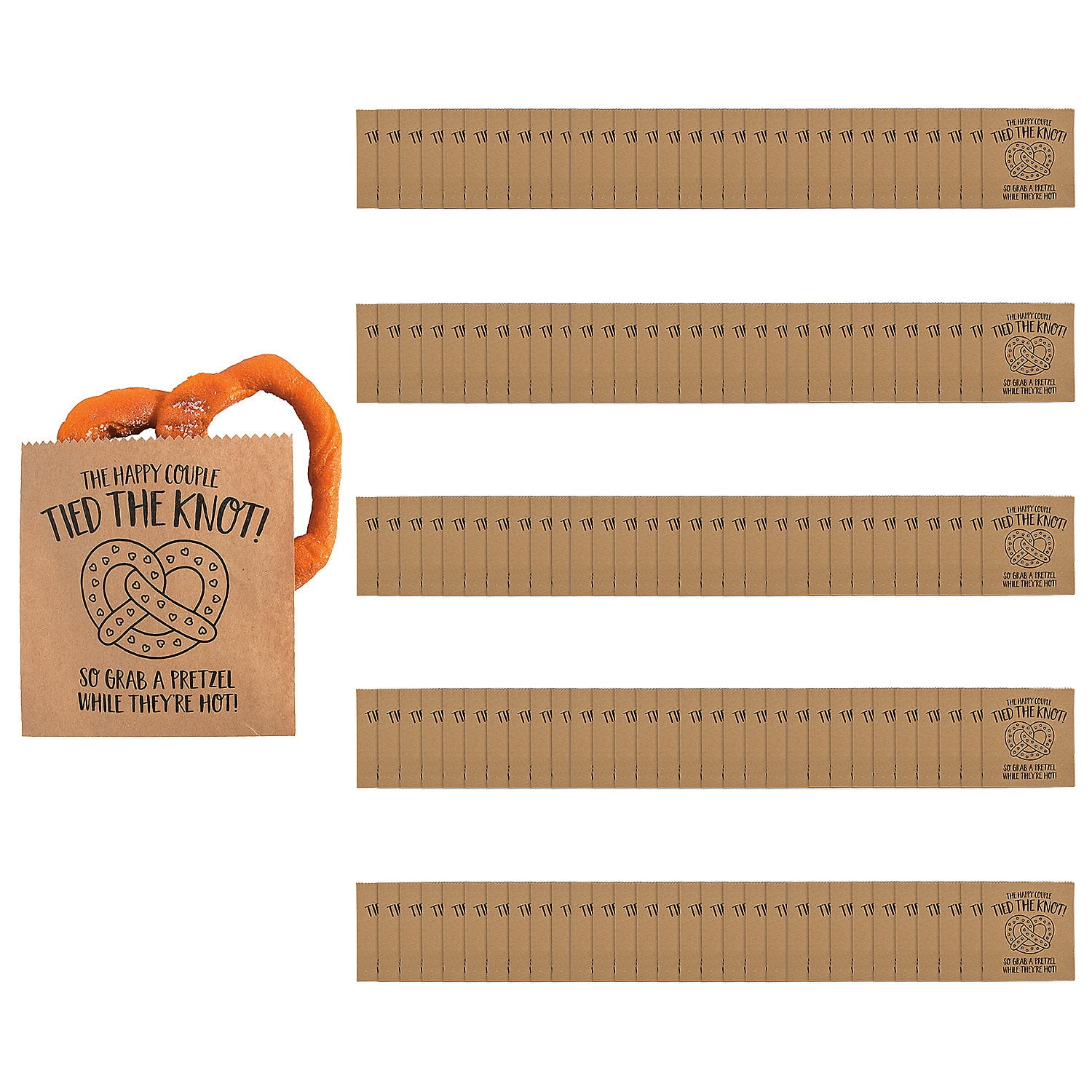 Tied the Knot Pretzel Bags Bulk 150 Pc - Walmart.com