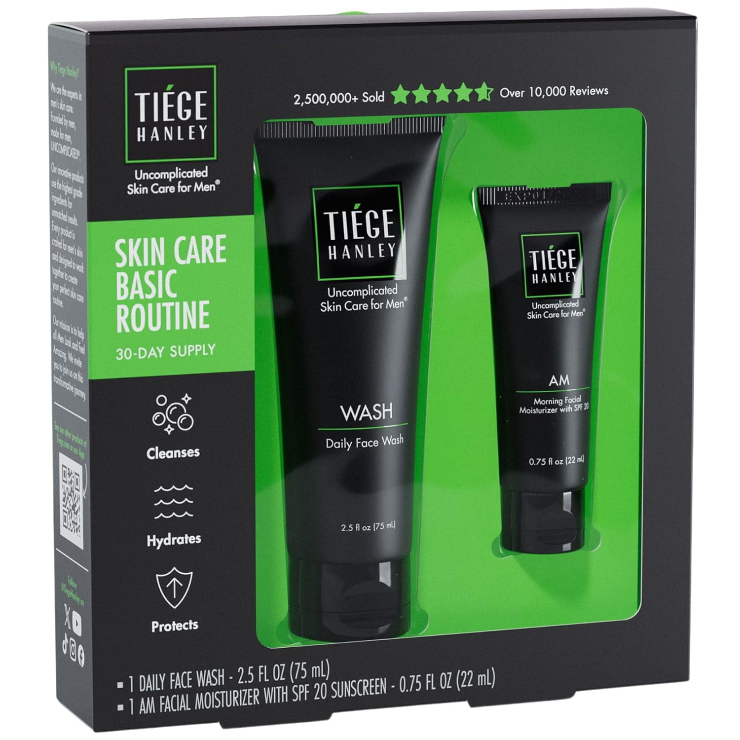 Tiege Hanley Men’s Basic Skin Care Set – Hydrating Face Wash & Daily ...