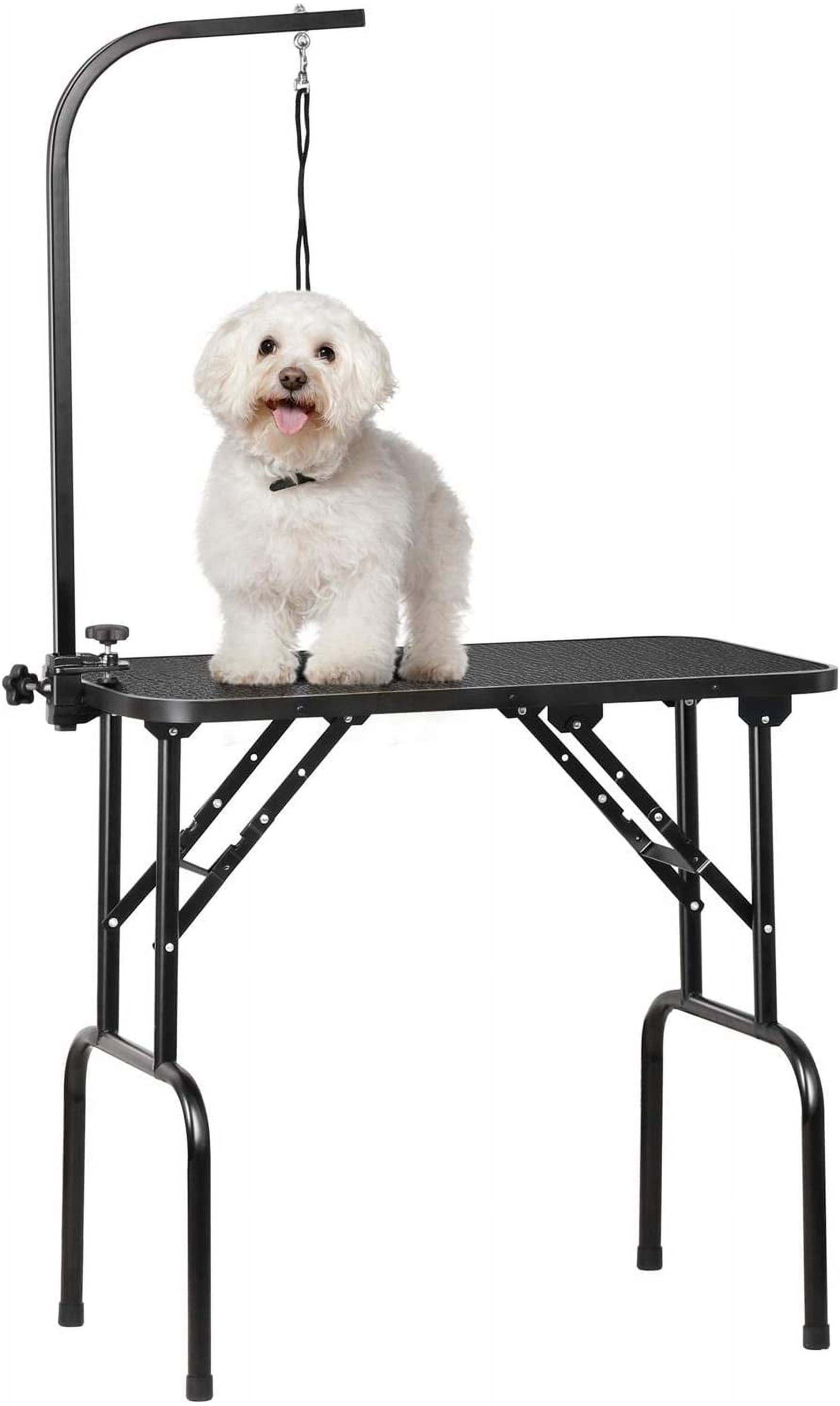 Tielewhite 32-inch Foldable Pet Dog Grooming Table w/Adjustable Height ...