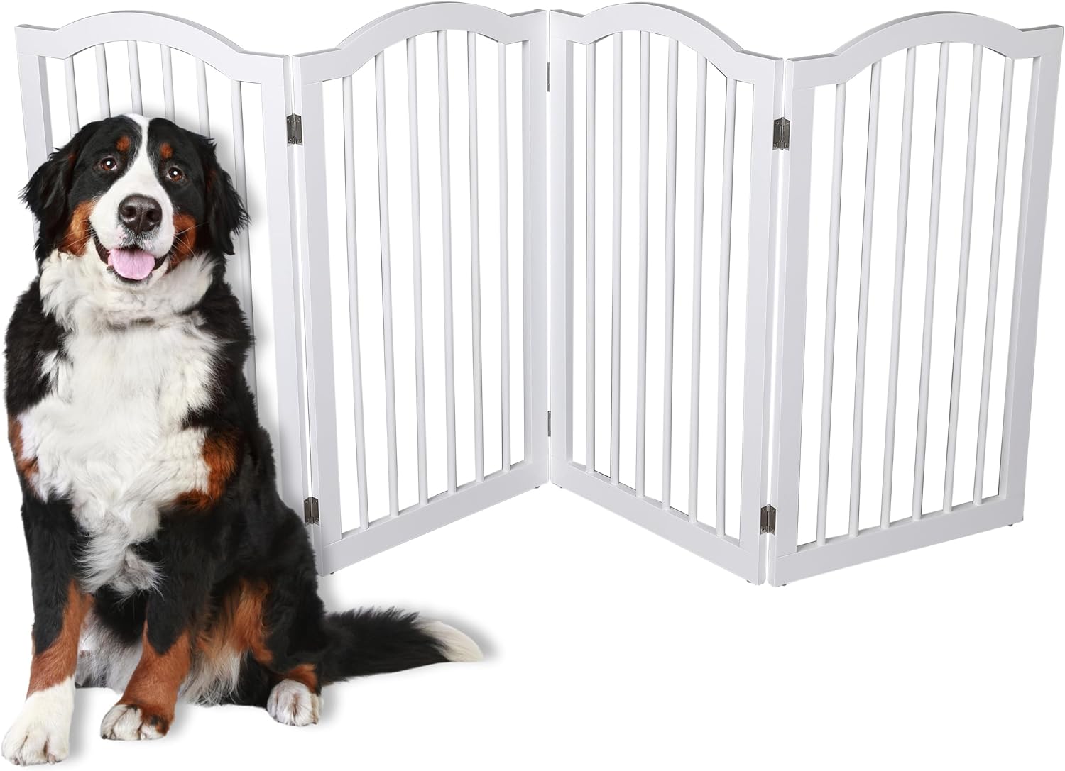 Tielewhite Arched Top Dog Gate for The Home, Doorway, Stairs | 4 Panel ...