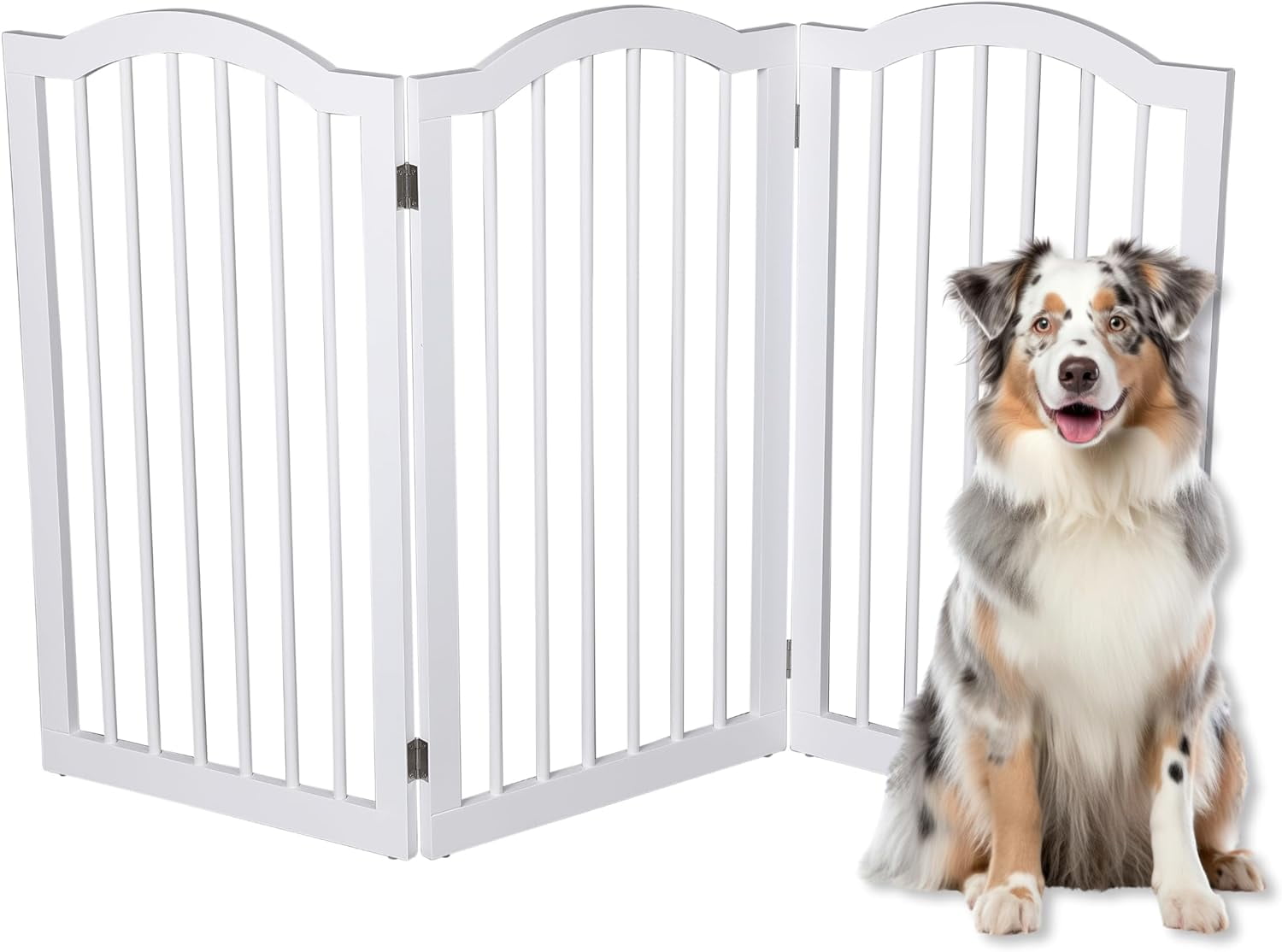 Tielewhite Arched Top Dog Gate for The Home, Doorway, Stairs | 4 Panel ...