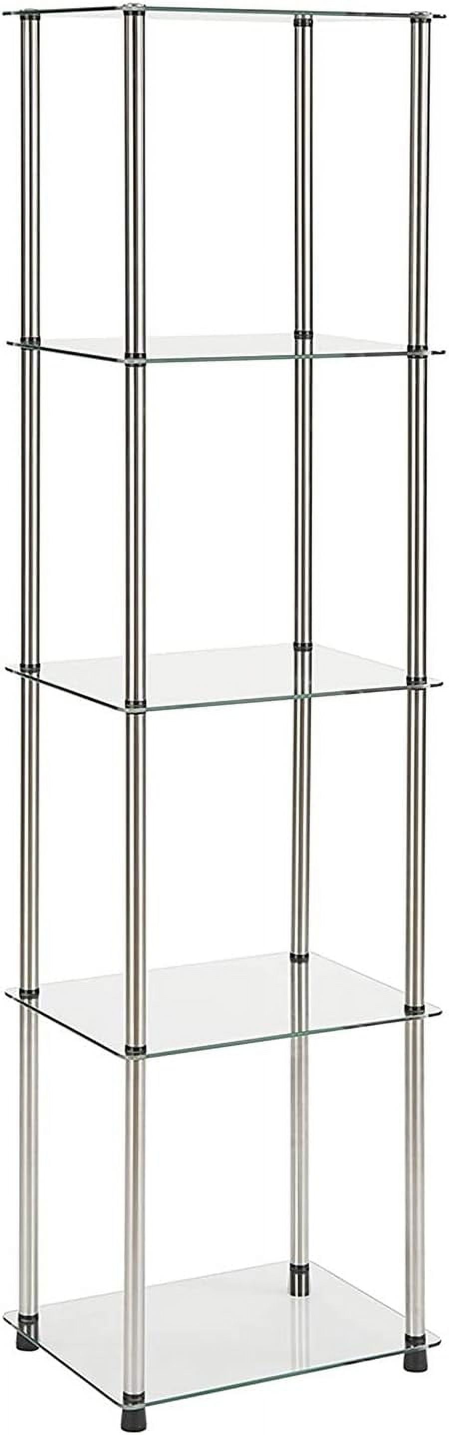 Tielewhite Classic Glass Shelves 15.75" - 5-Tier Glass Tower Room Décor ...