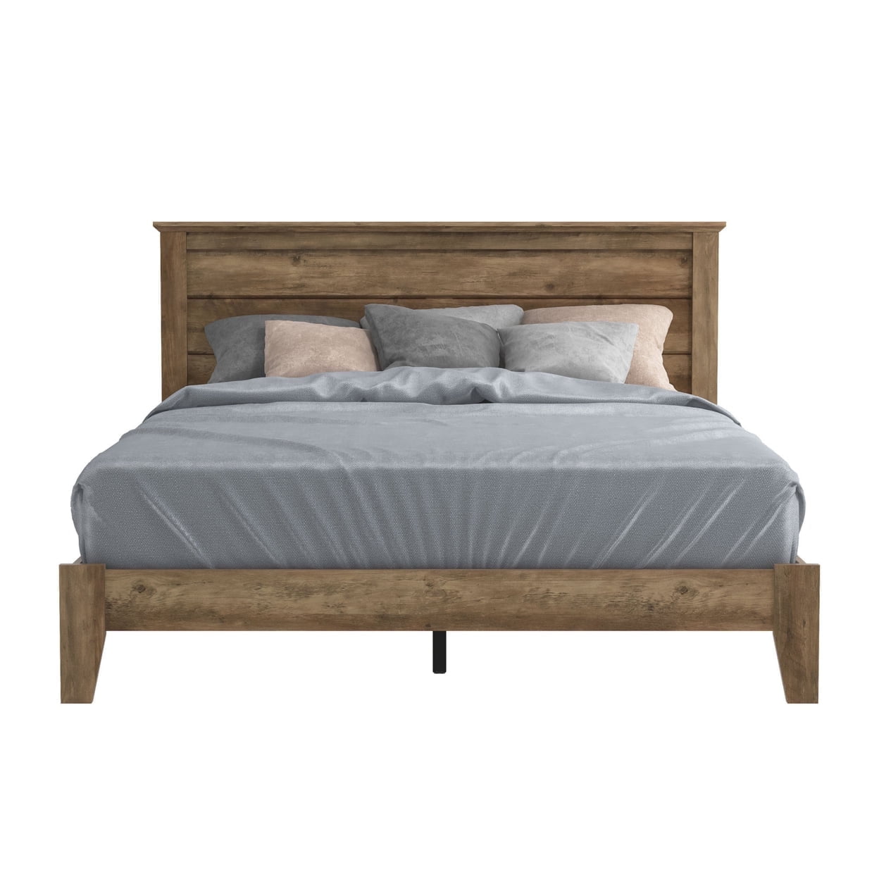 Galanos Tiena Queen Size Wooden Bed, Knotty Oak Frame with Headboard ...
