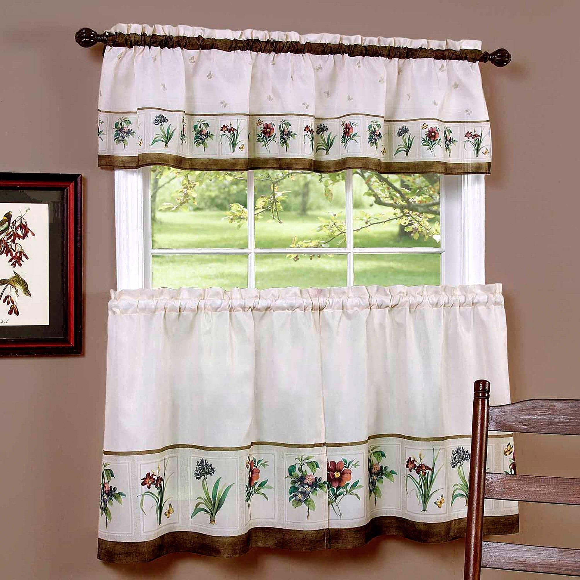 Tier And Valance Set - Botanical - Walmart.com
