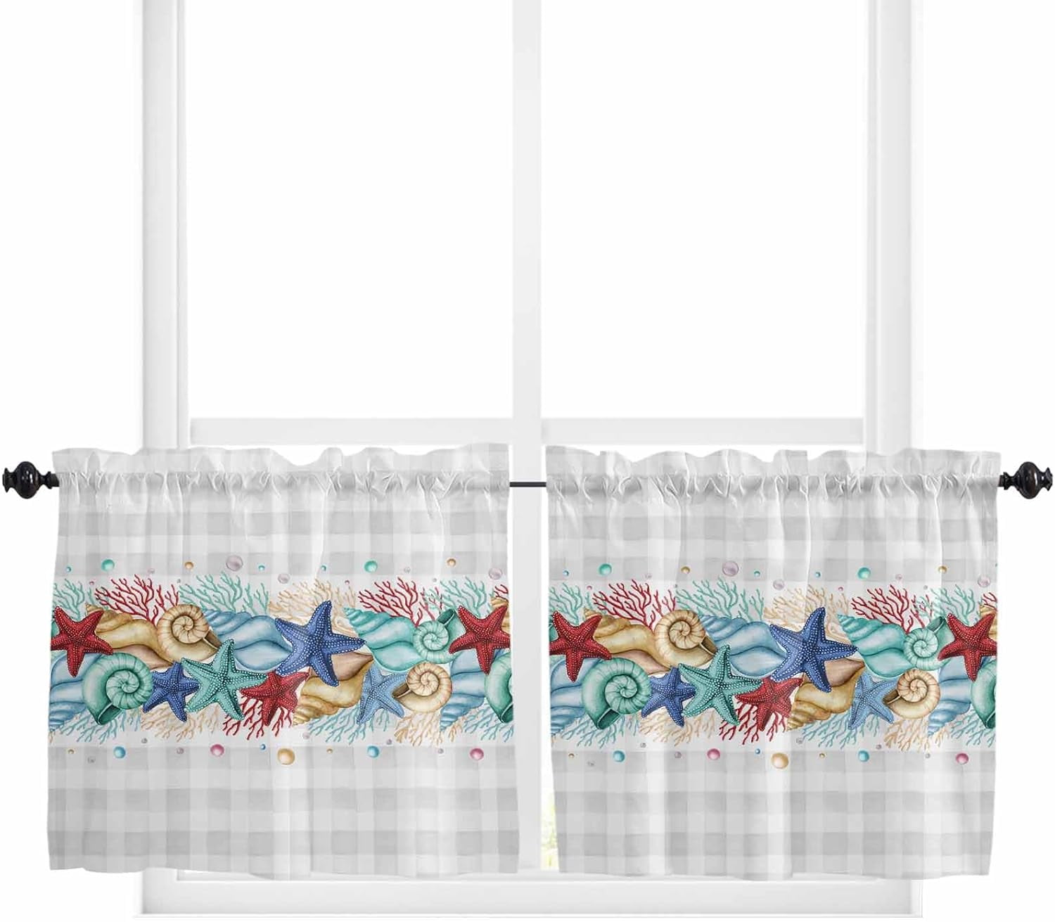 Tier Curtains 36 Inch Length Short Curtains for Windows Rod Pocket Cafe ...