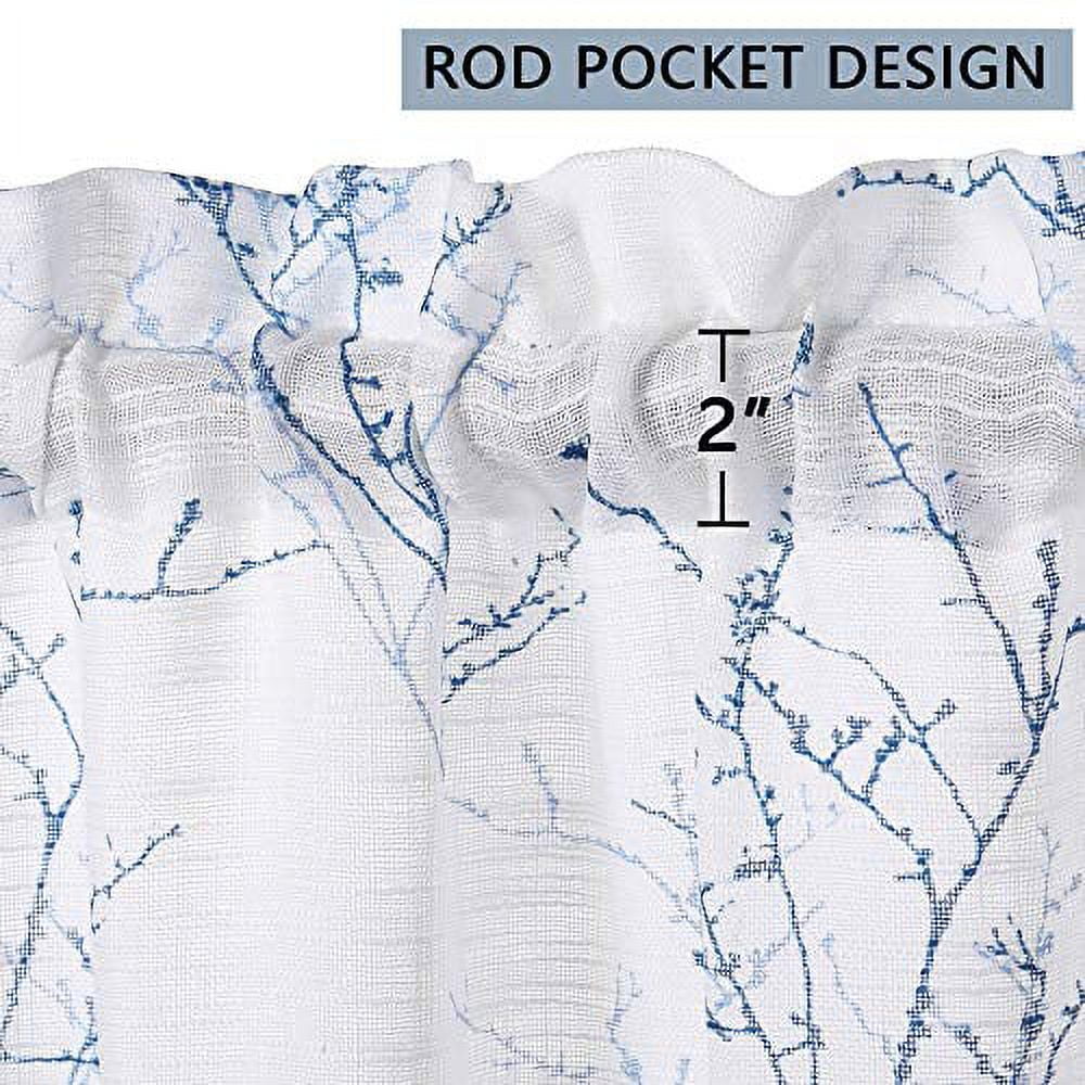 Tier Curtains for Kitchen Window, Nature Design Tree Branch Café ...