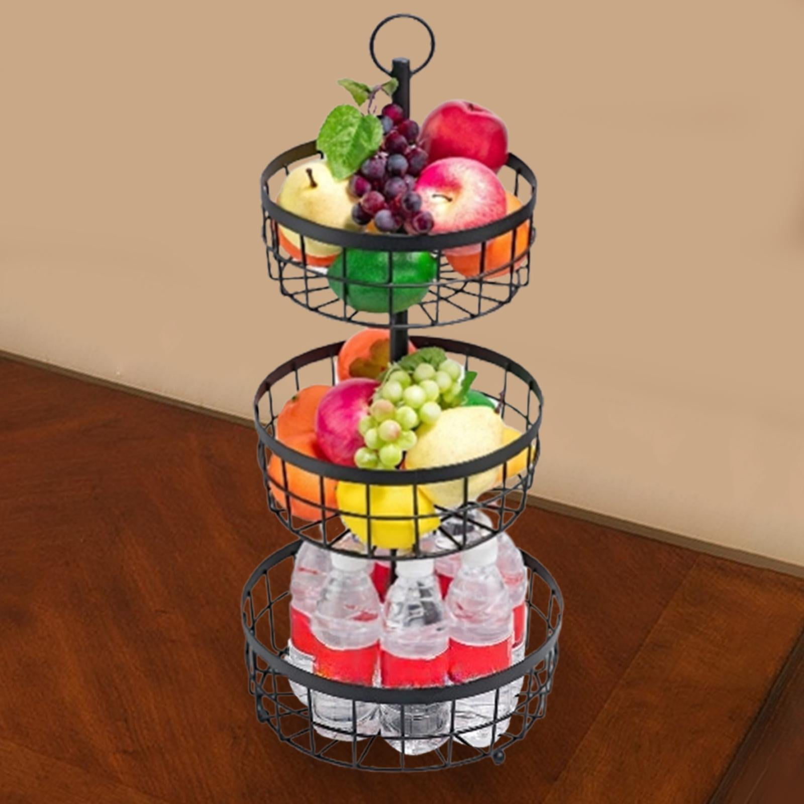 Tier Fruit Basket Fruit Wire Bowl Decorative Practical Multiuse Iron ...
