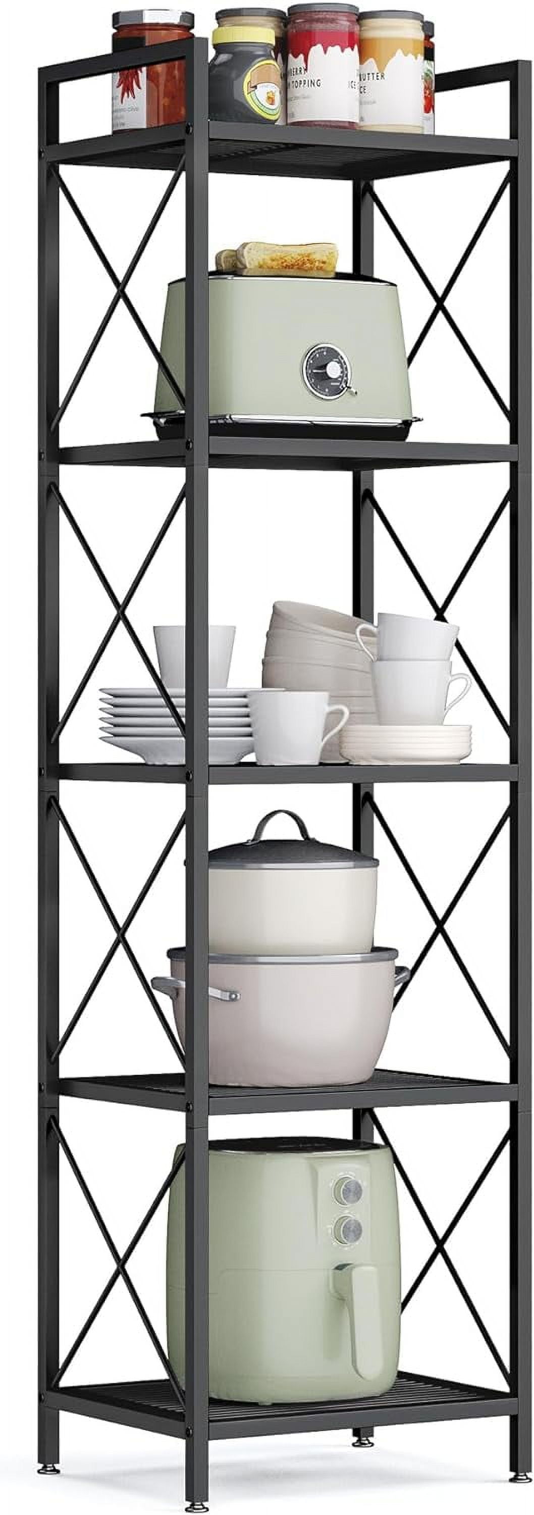 Tier Metal Storage Rack, Shelving Unit with X Side Frames, Dense Mesh for Entryway, Kitchen ...