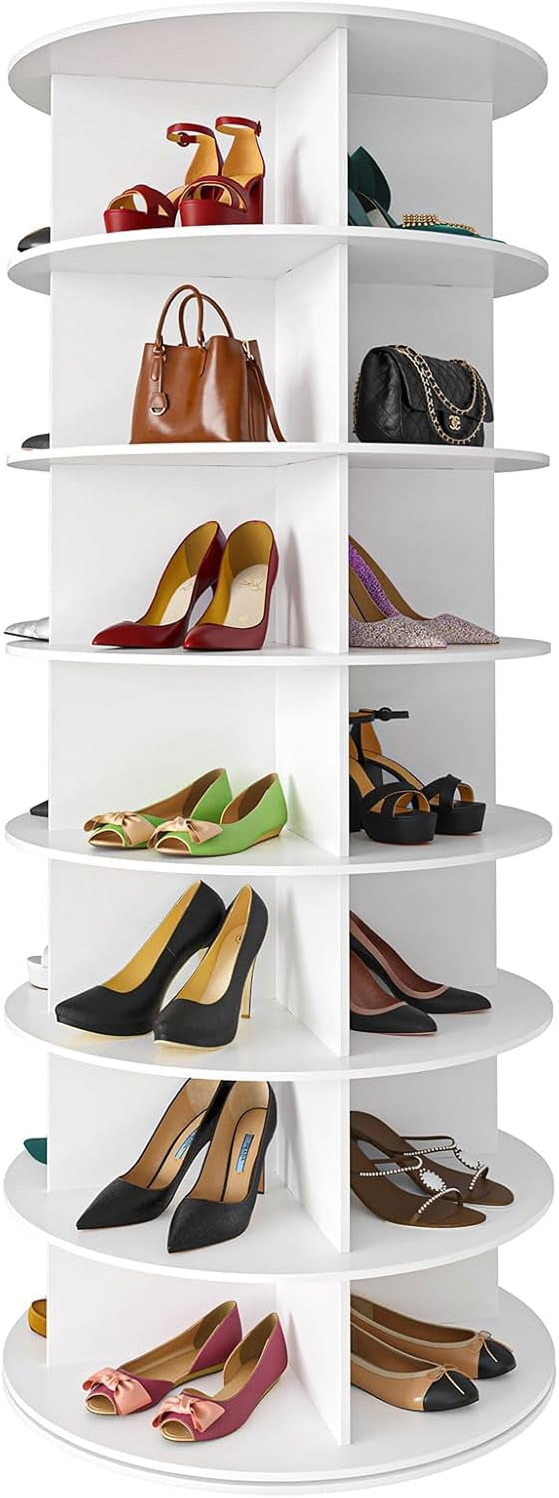 Tier Rotating Shoe Rack Tower, Spinning Shoe Display Lazy Susan ...