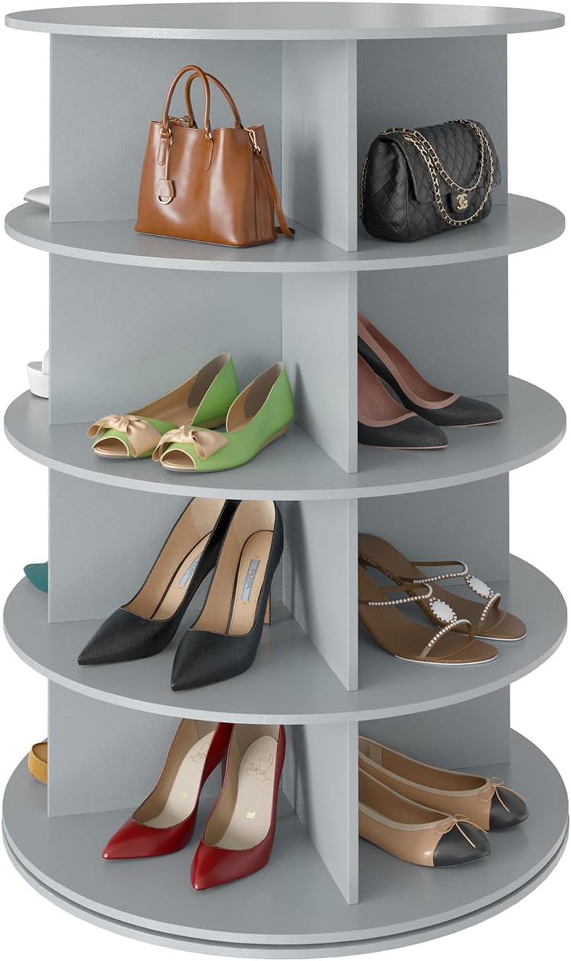 Tier Rotating Shoe Rack Tower, Spinning Shoe Display Lazy Susan ...